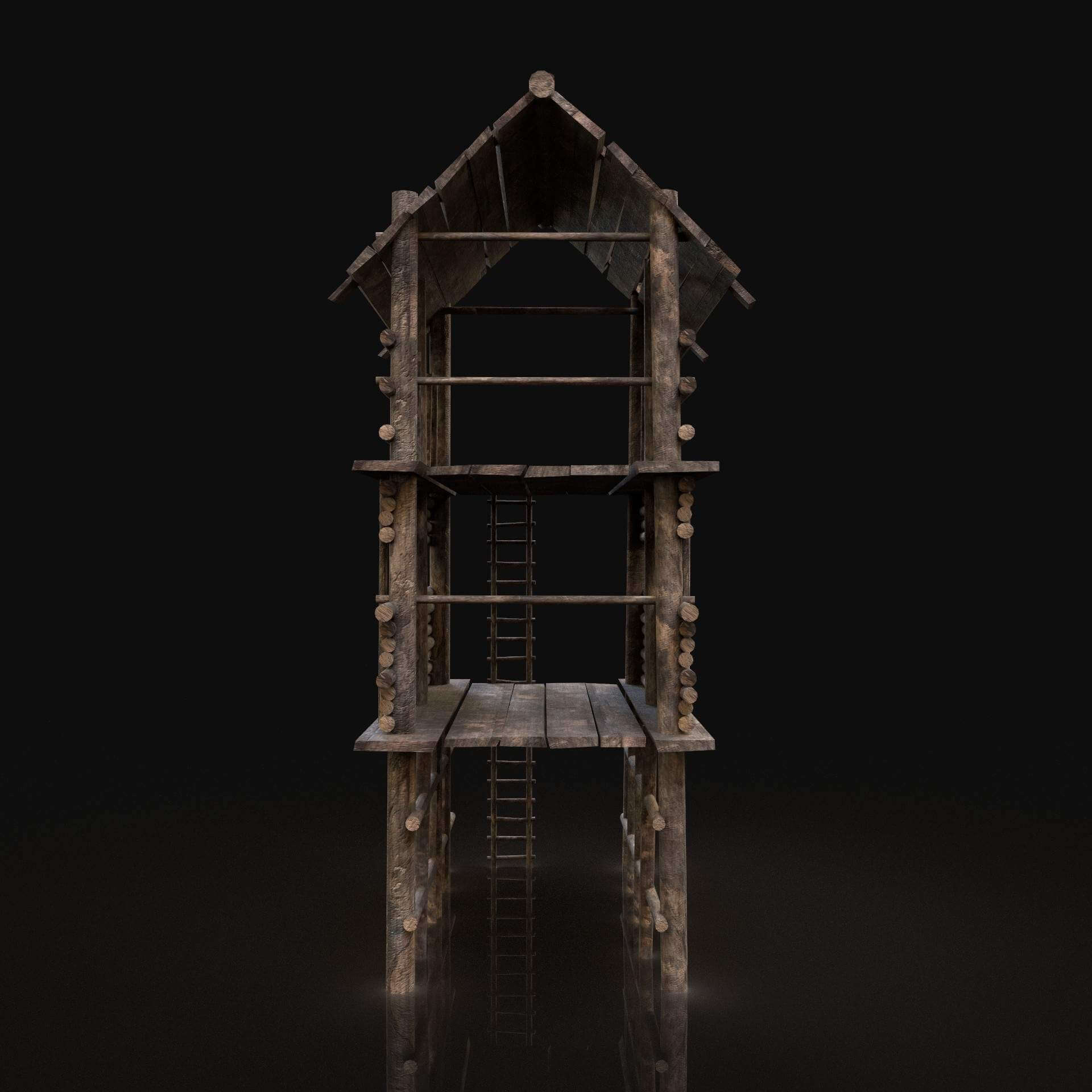 Forest Wooden Watchtower - 3D Model by Enterables