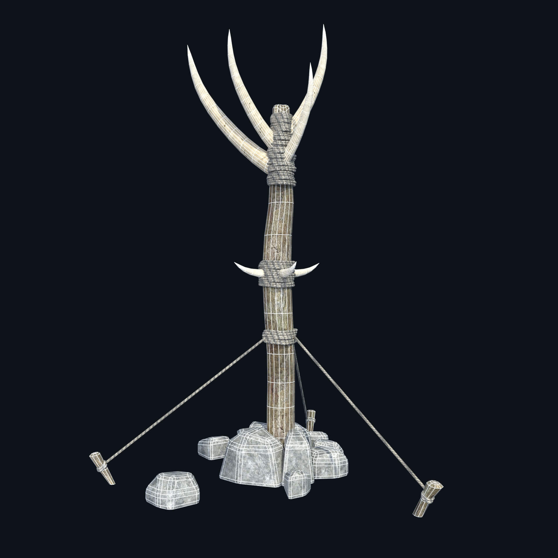 Orc Camp Banners Totems Collection - 3D Model by Enterables