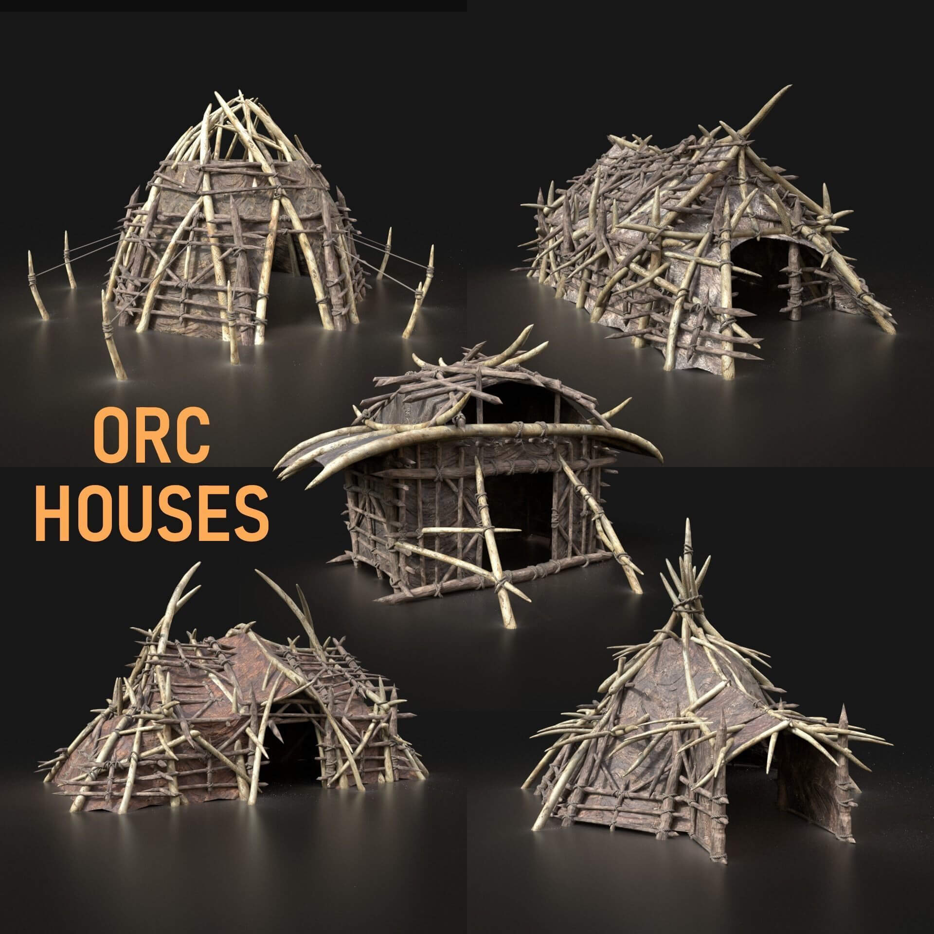 Orc Primal Camp House Collection - 3D Model by Enterables
