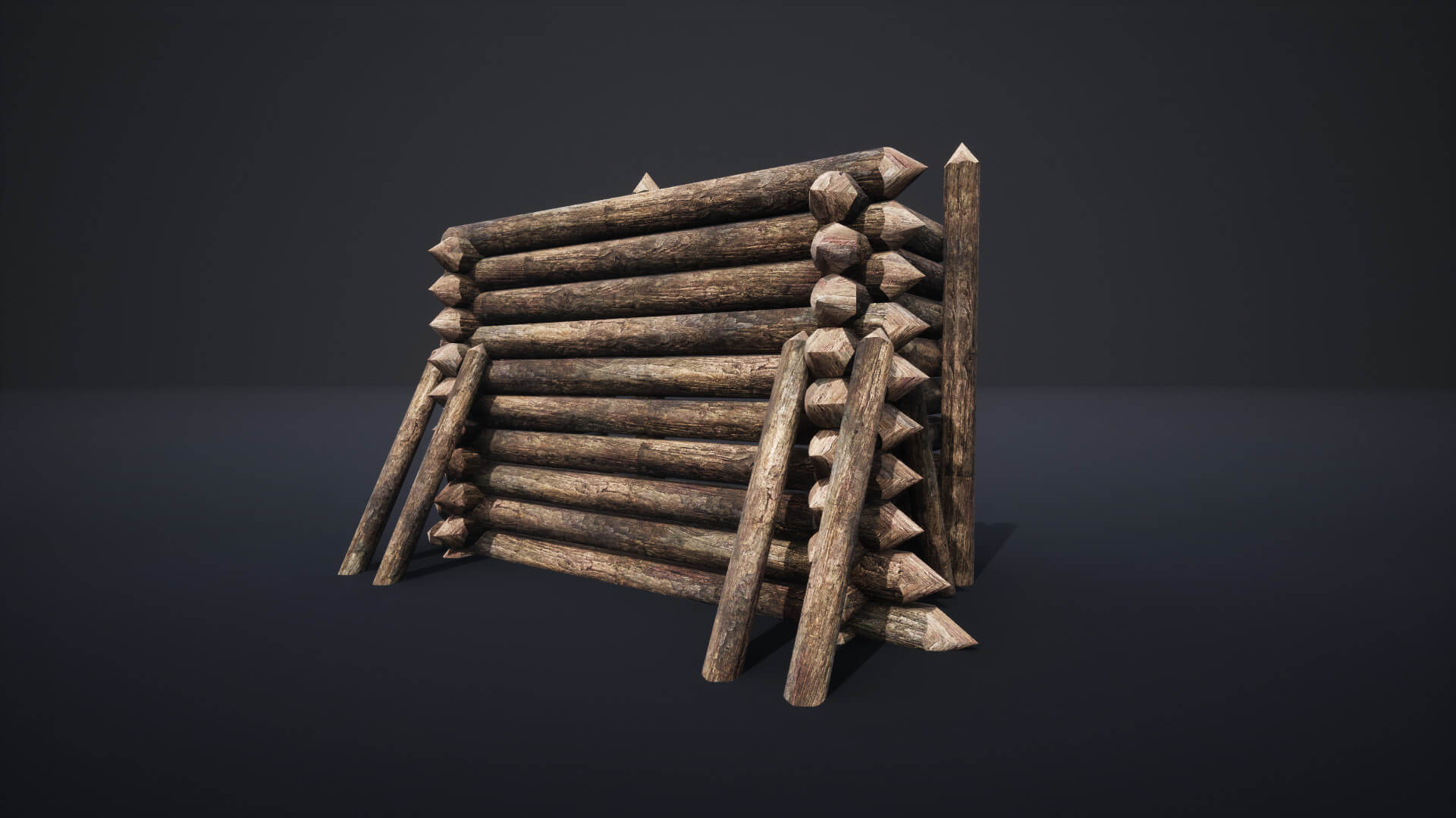 Palisade Wall Barrier 11 - 3D Model by Enterables