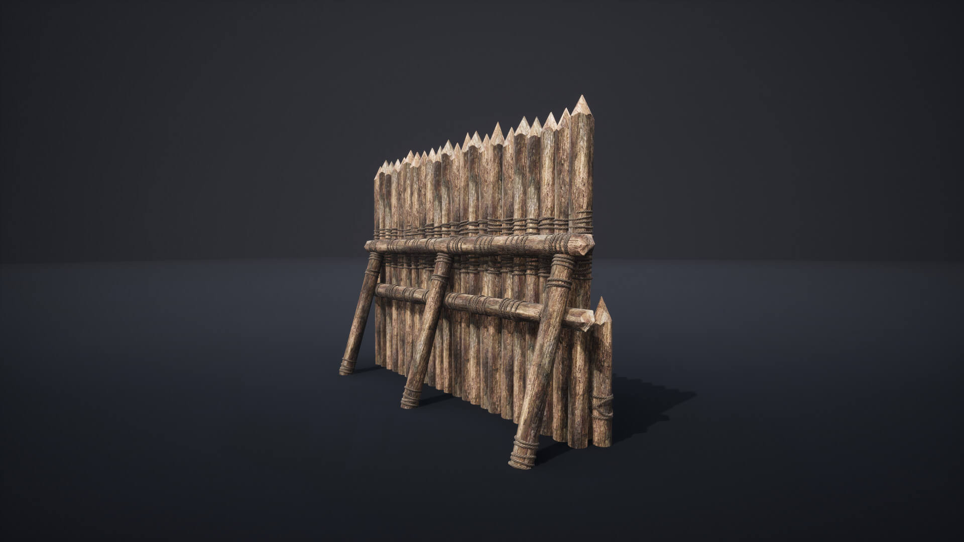 Palisade Wall Barrier 3 - 3D Model by Enterables