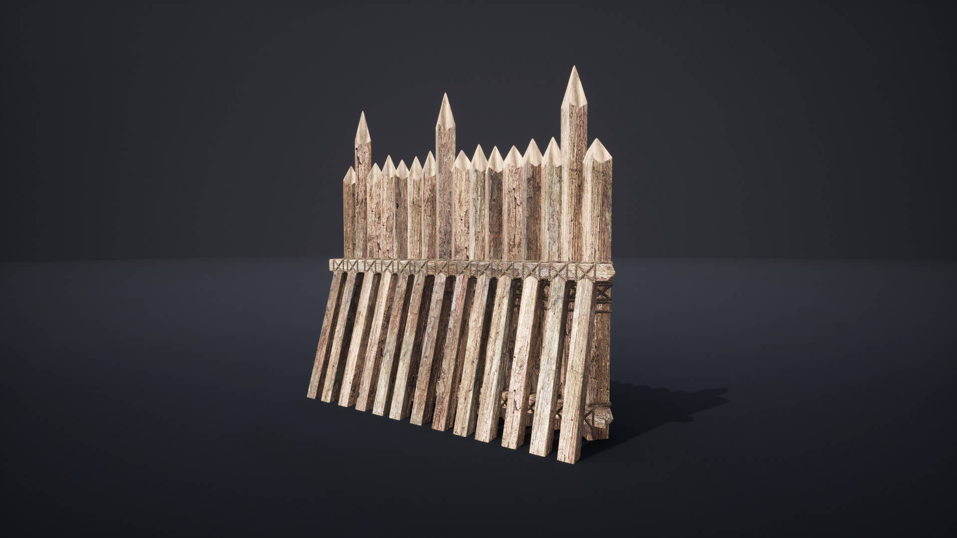 Palisade Wall Barrier 6 - 3D Model by Enterables