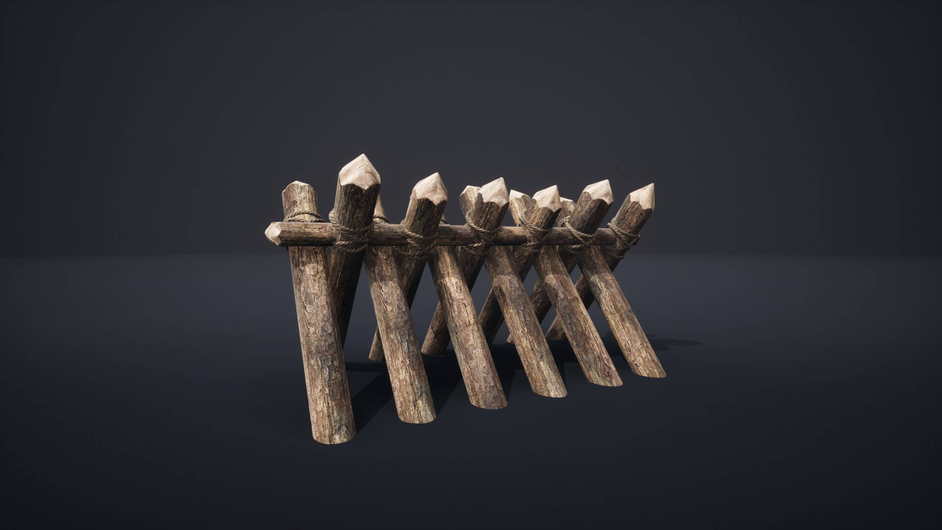 Palisade Wall Barrier 7 - 3D Model by Enterables