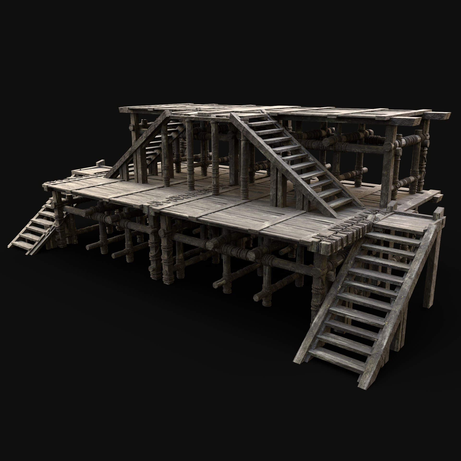 Wooden Pier Platform - 3D Model by Enterables