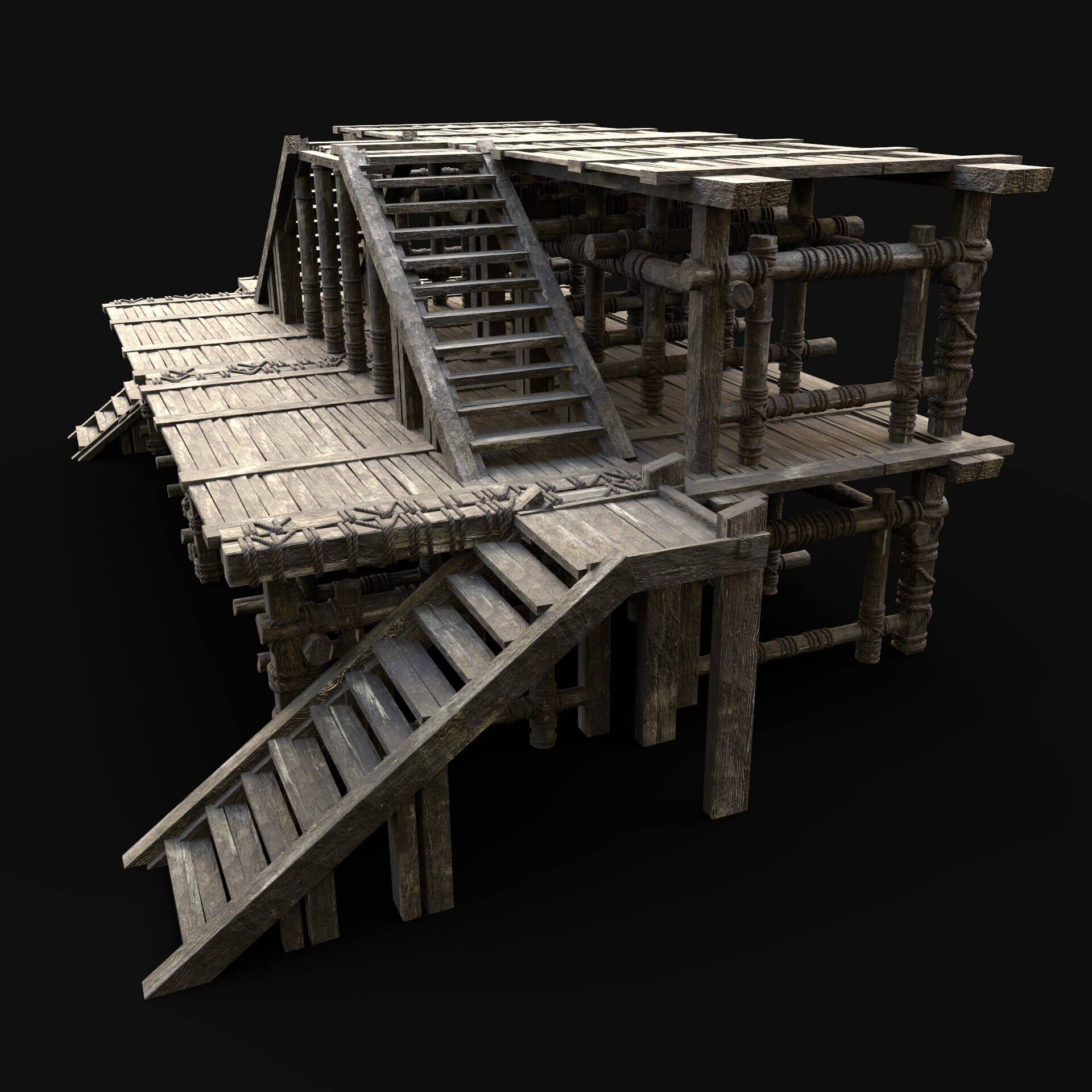 Wooden Pier Platform - 3D Model by Enterables