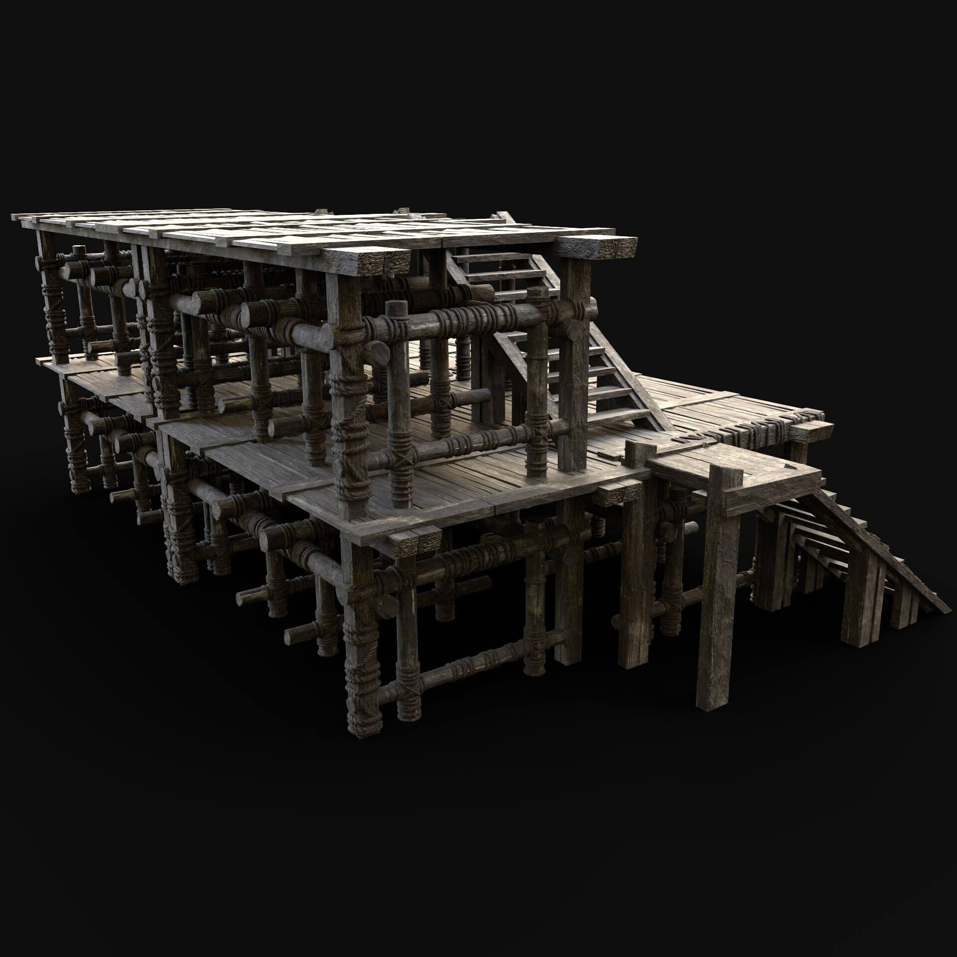 Wooden Pier Platform - 3D Model by Enterables