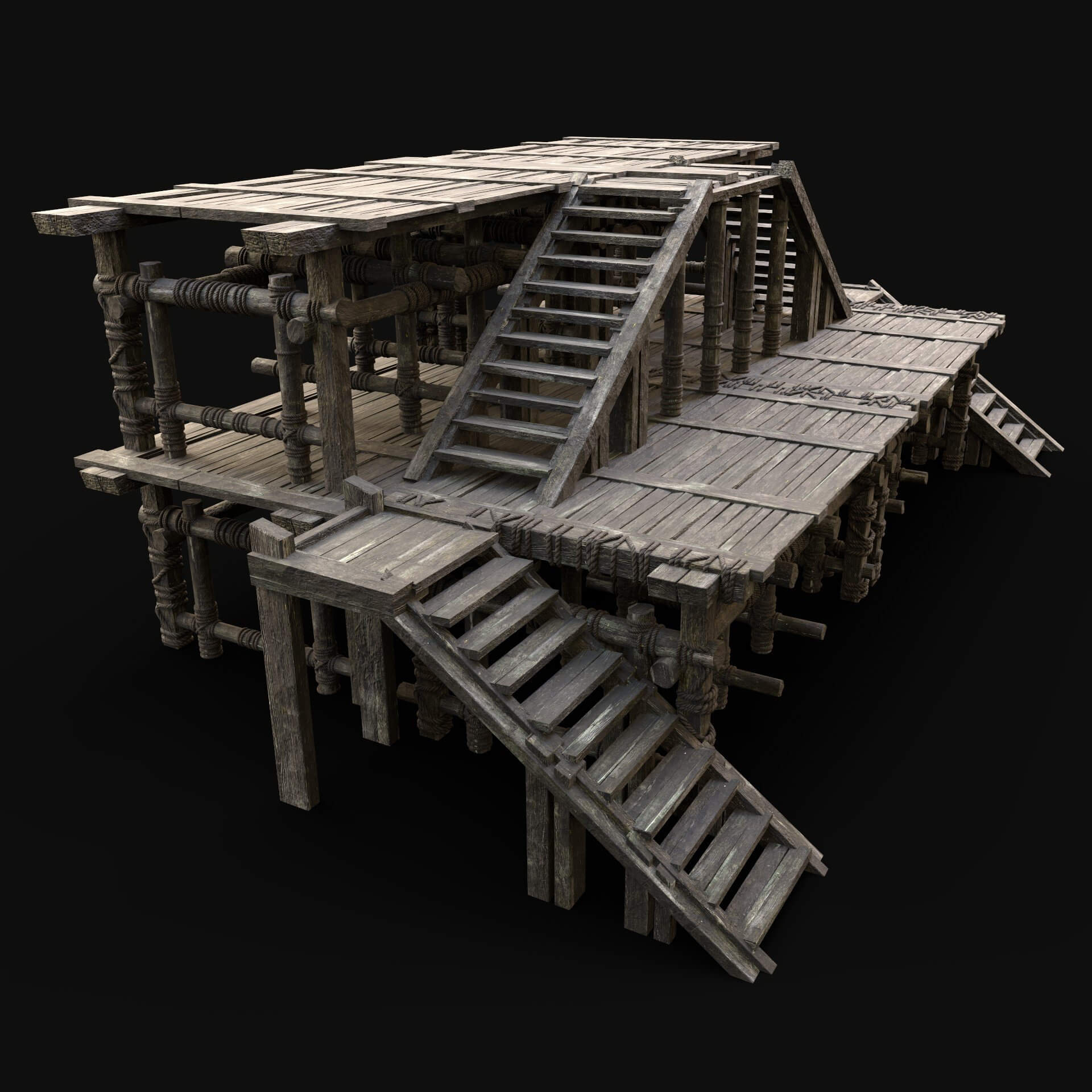 Wooden Pier Platform - 3D Model by Enterables