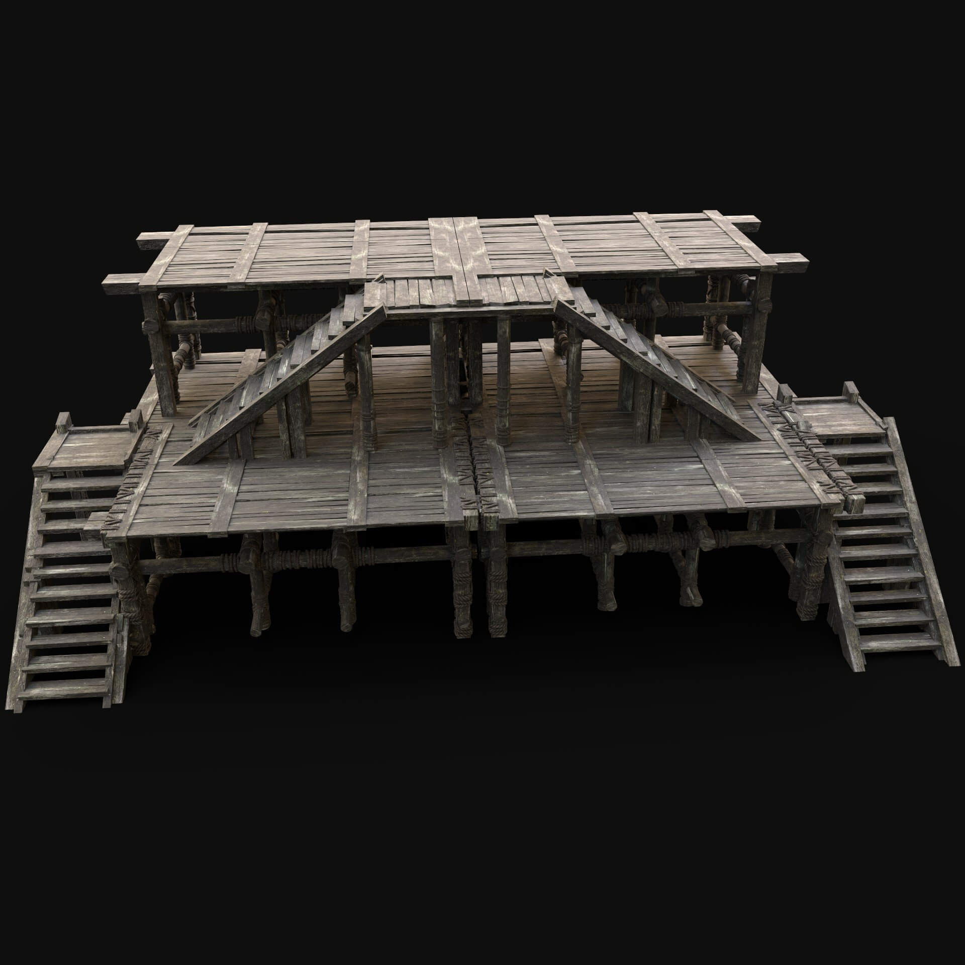 Wooden Pier Platform - 3D Model by Enterables