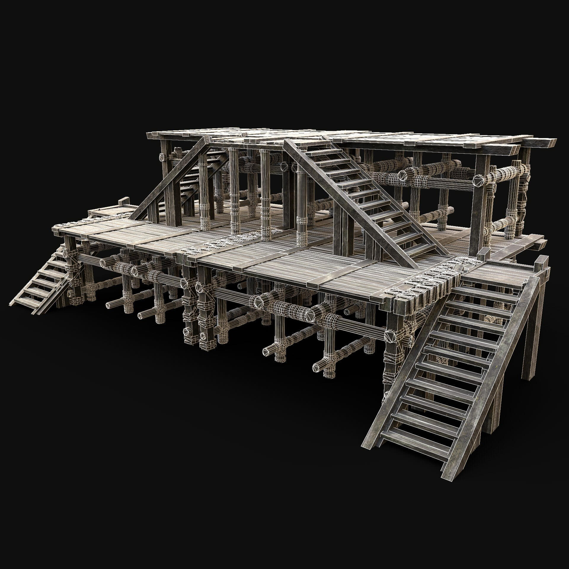 Wooden Pier Platform - 3D Model by Enterables