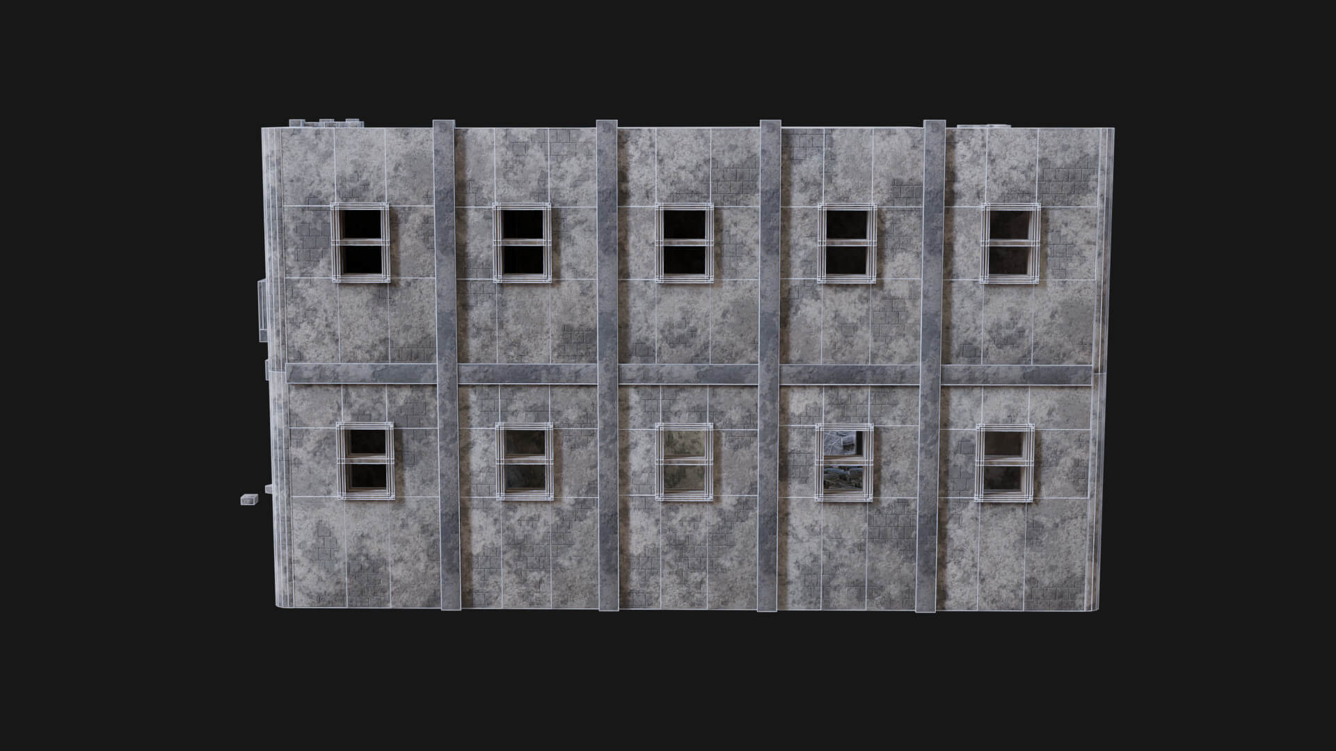 Post Apo Destroyed Civic Building Collection - 3D Model by Enterables