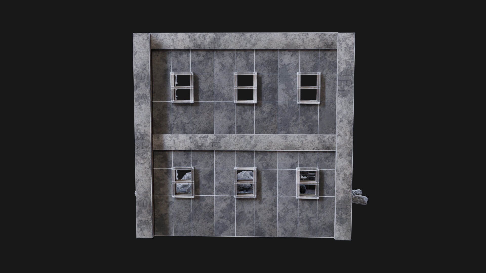 Post Apo Destroyed Civic Building Collection - 3D Model by Enterables