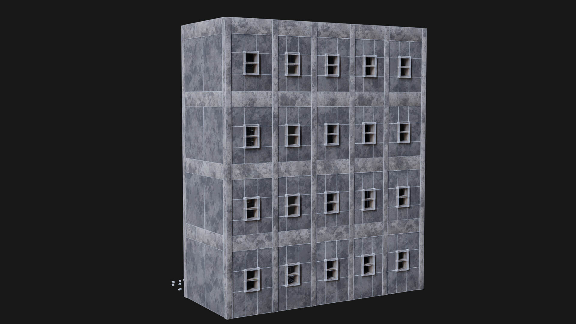 Post Apo Destroyed Civic Building Collection - 3D Model by Enterables