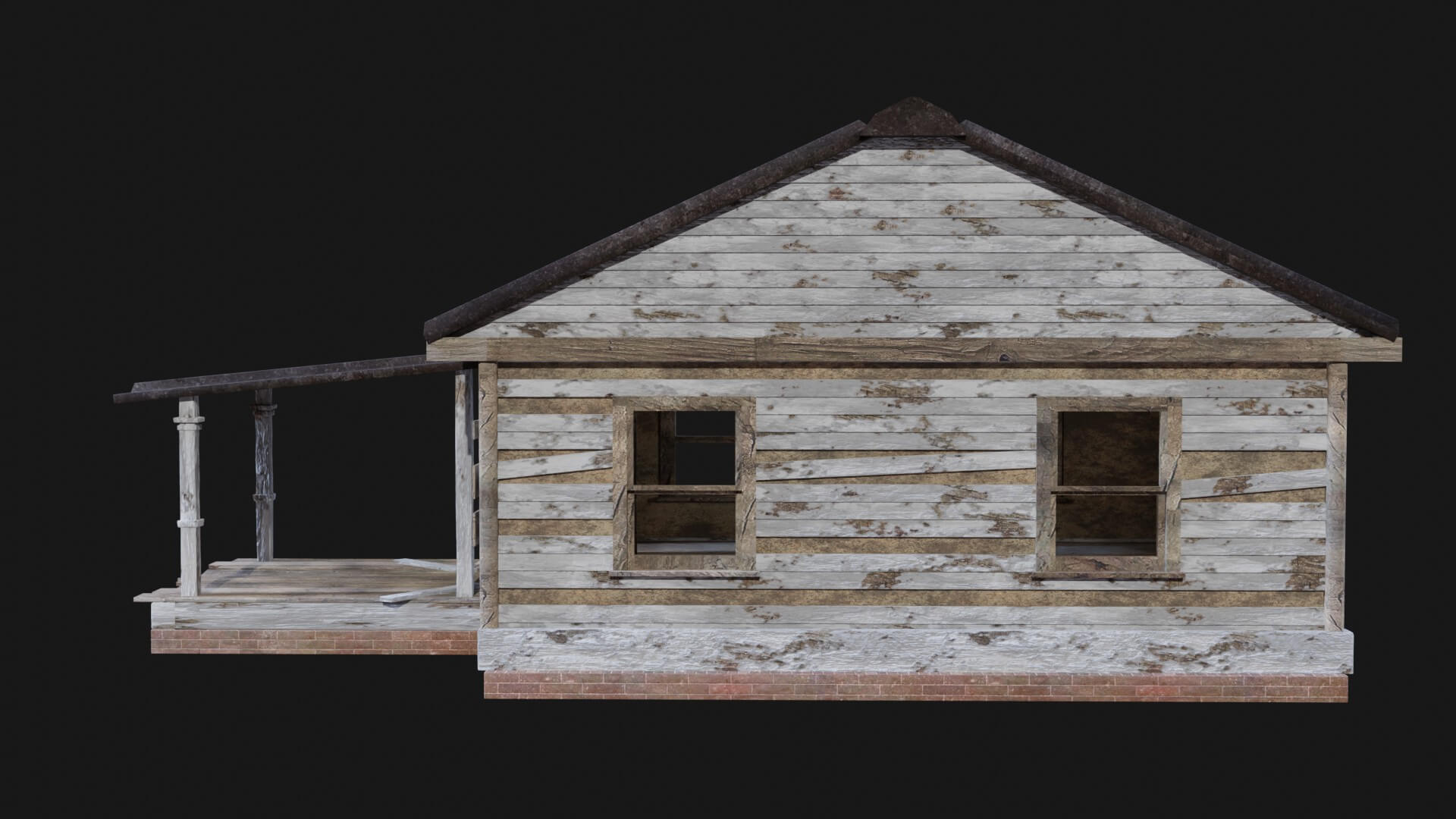 Post Apo Destroyed House Cabin Collection - 3D Model by Enterables