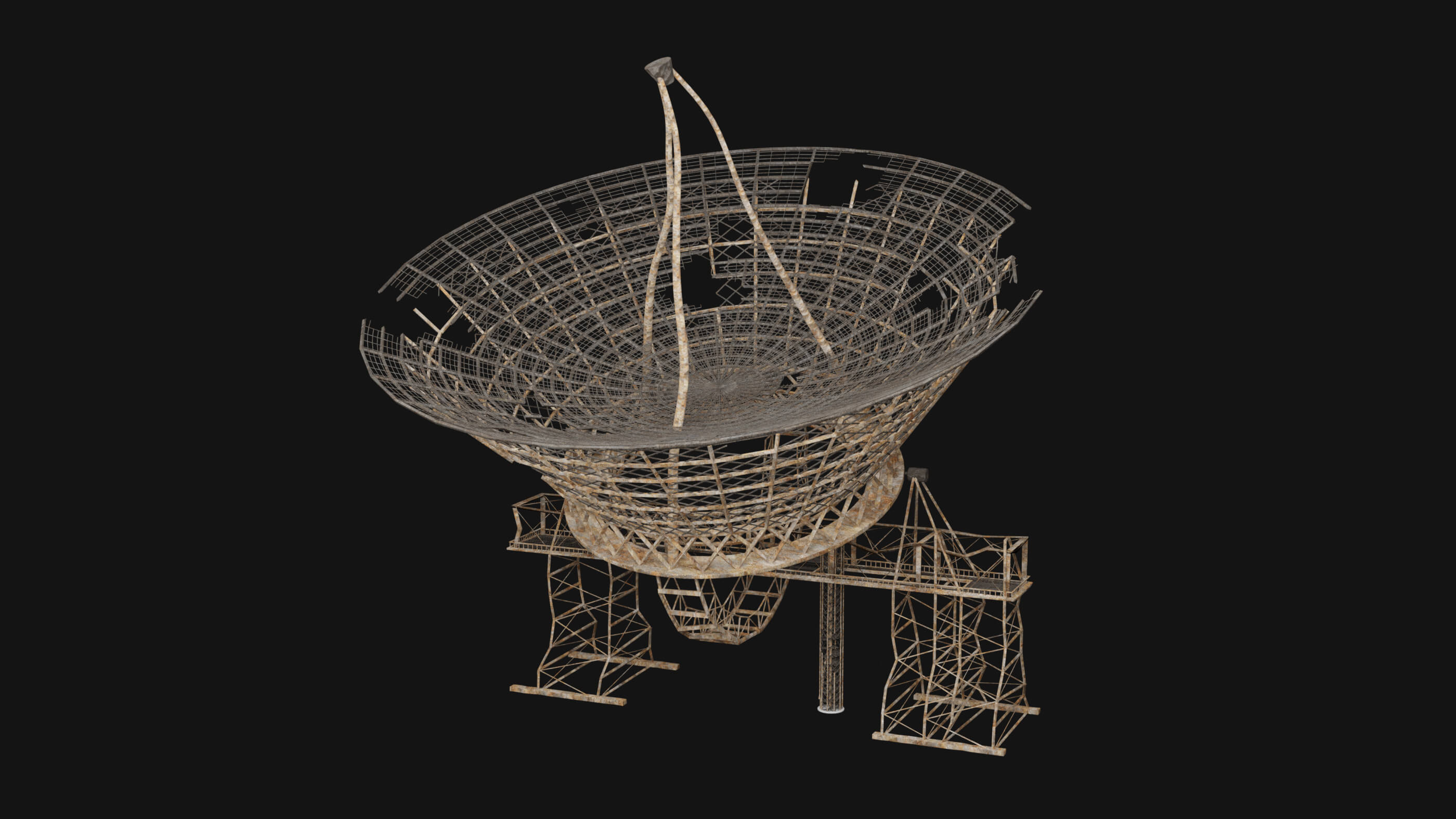 Post Apo Destroyed Satellite Antenna Collection - 3D Model by Enterables