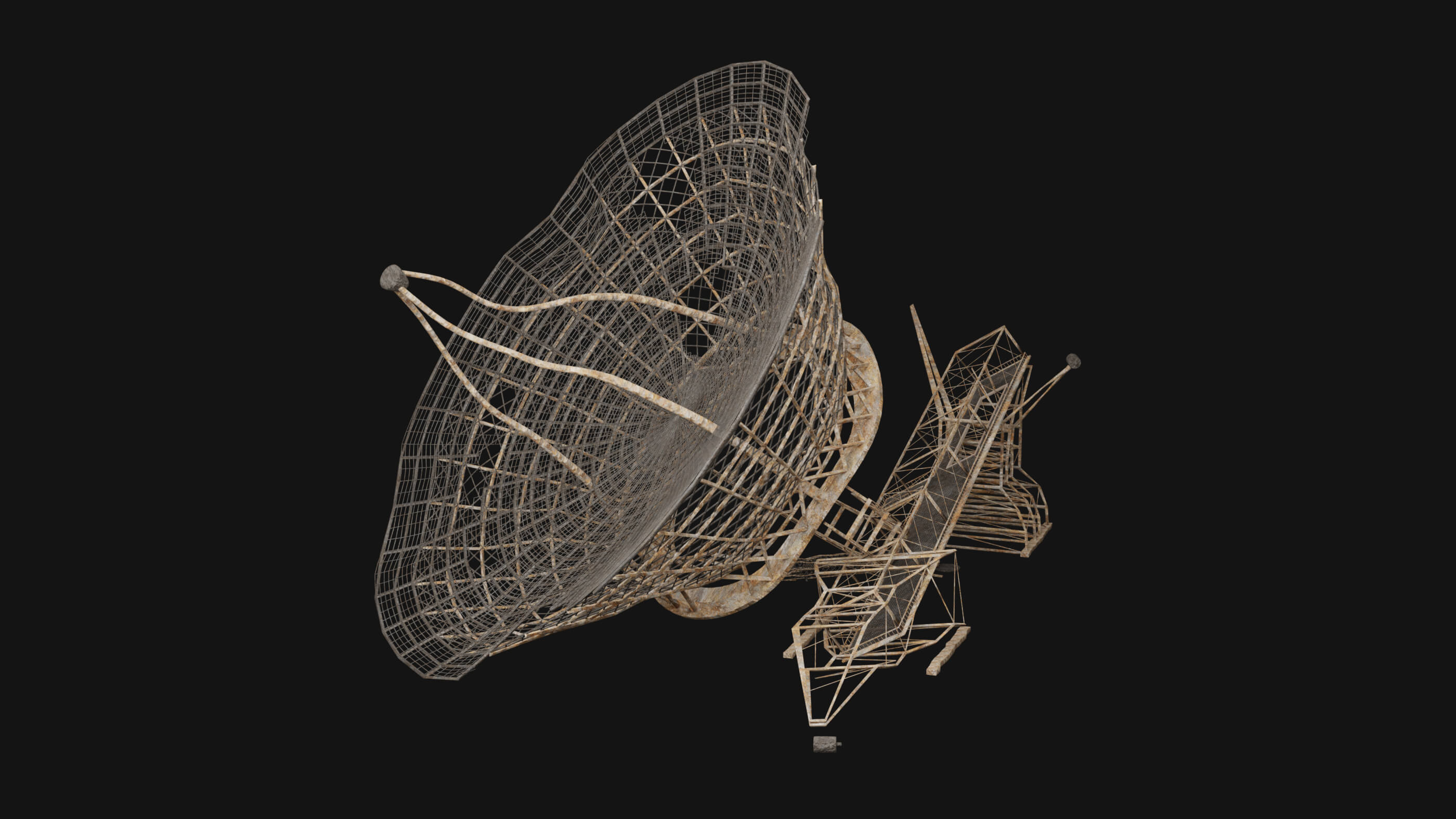 Post Apo Destroyed Satellite Antenna Collection - 3D Model by Enterables