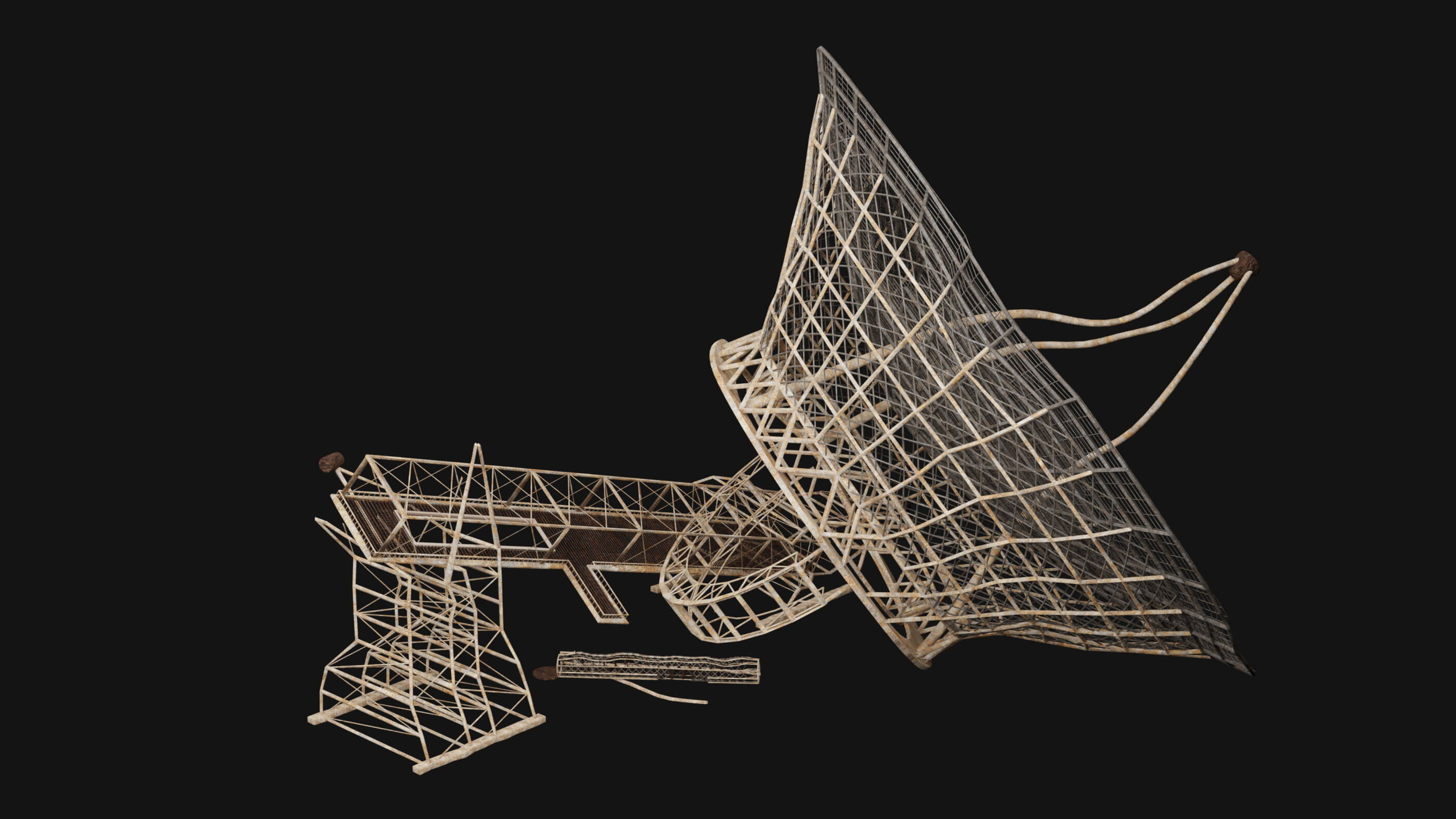 Post Apo Destroyed Satellite Antenna Collection - 3D Model by Enterables