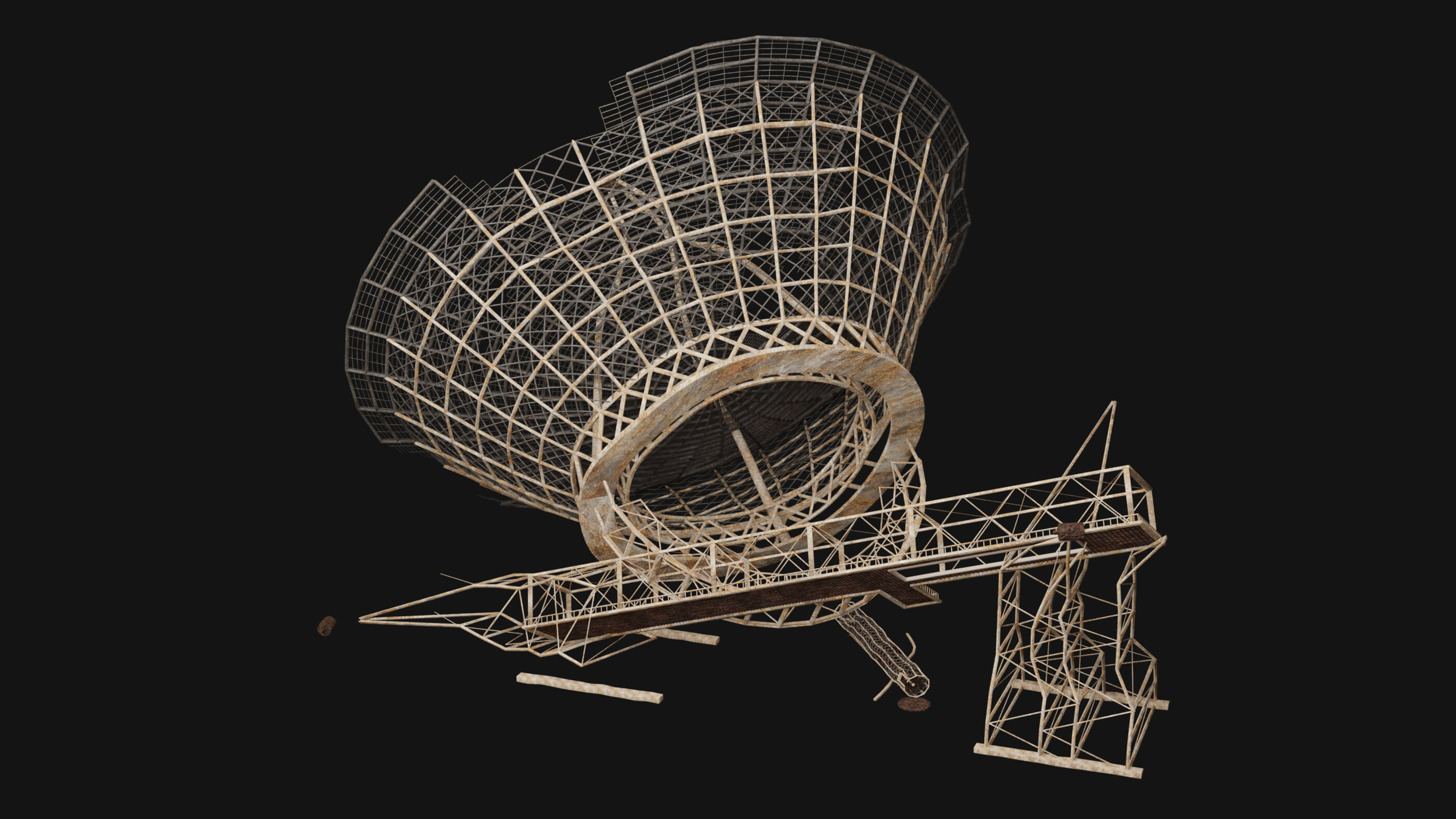 Post Apo Destroyed Satellite Antenna Collection - 3D Model by Enterables