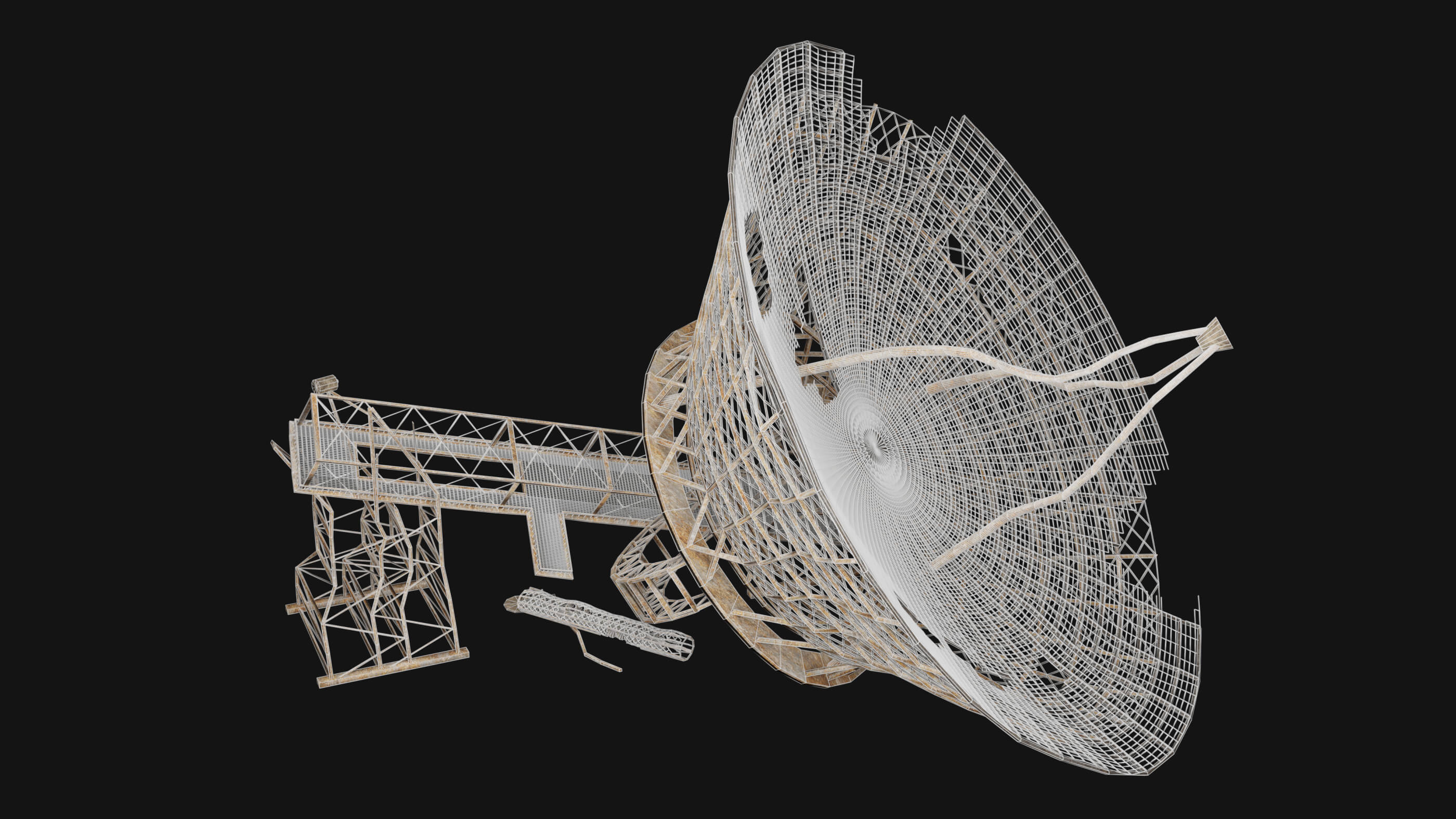 Post Apo Destroyed Satellite Antenna Collection - 3D Model by Enterables