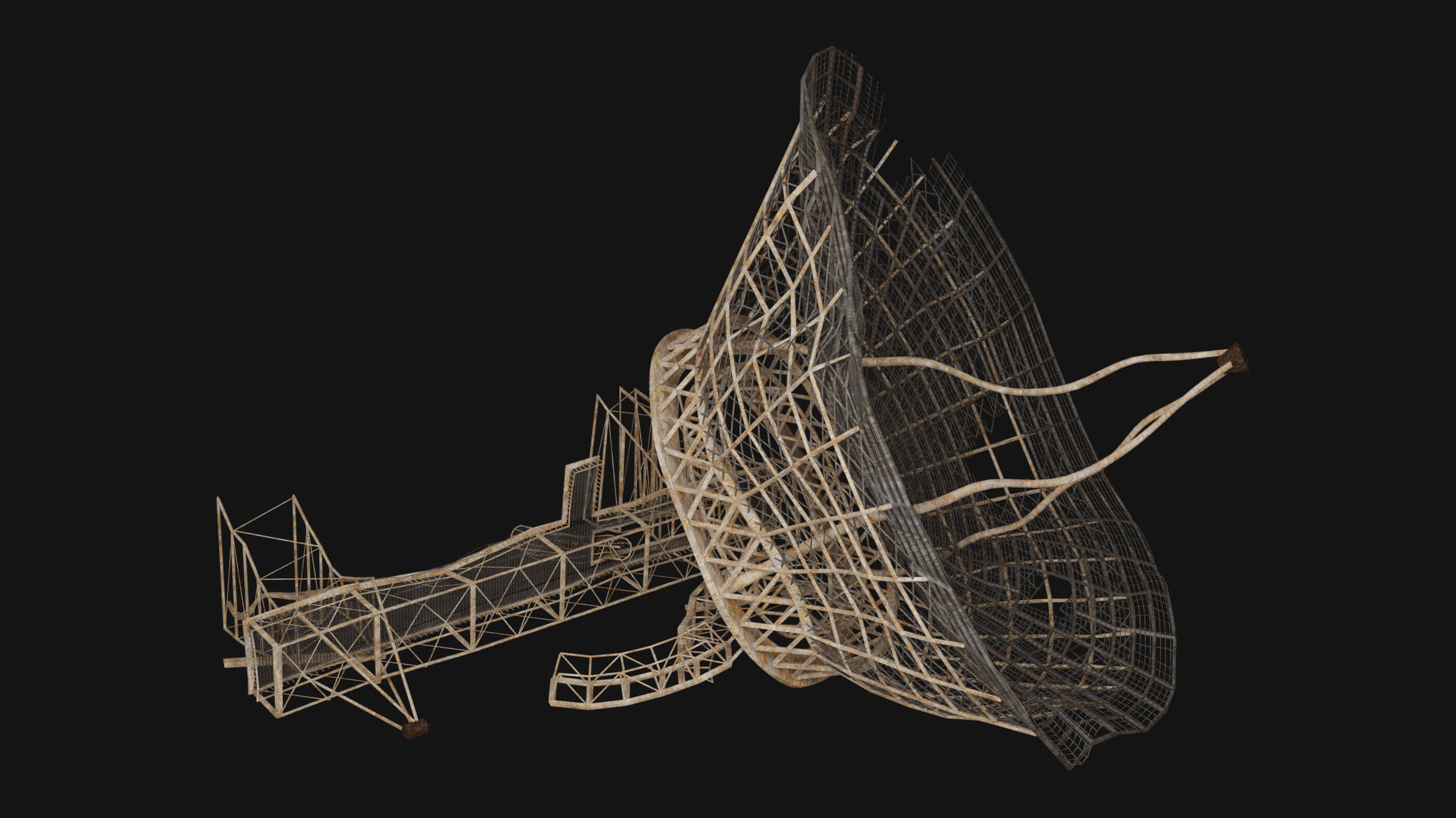 Post Apo Destroyed Satellite Antenna Collection - 3D Model by Enterables