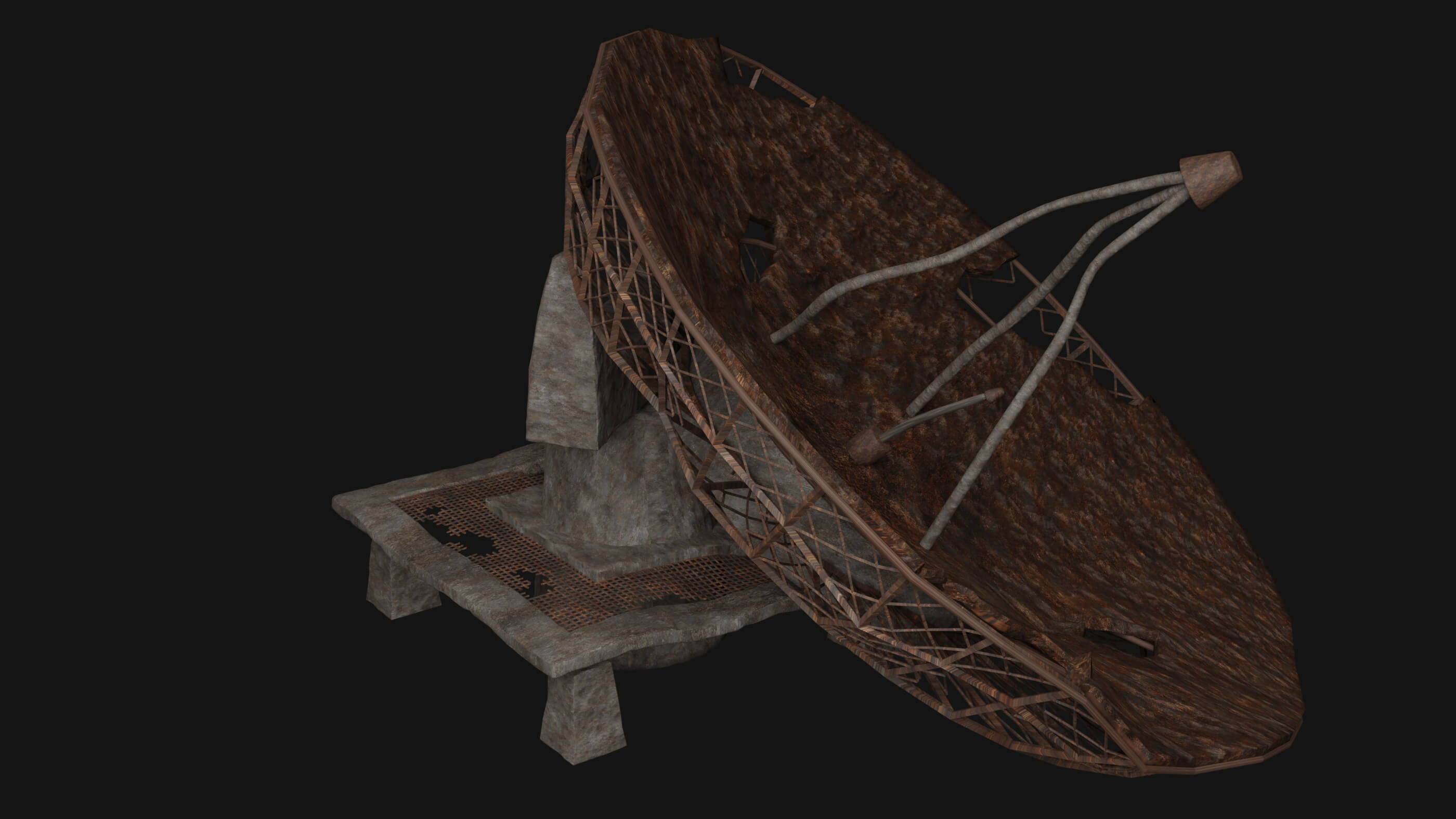 Post Apo Destroyed Satellite Antenna Collection - 3D Model by Enterables
