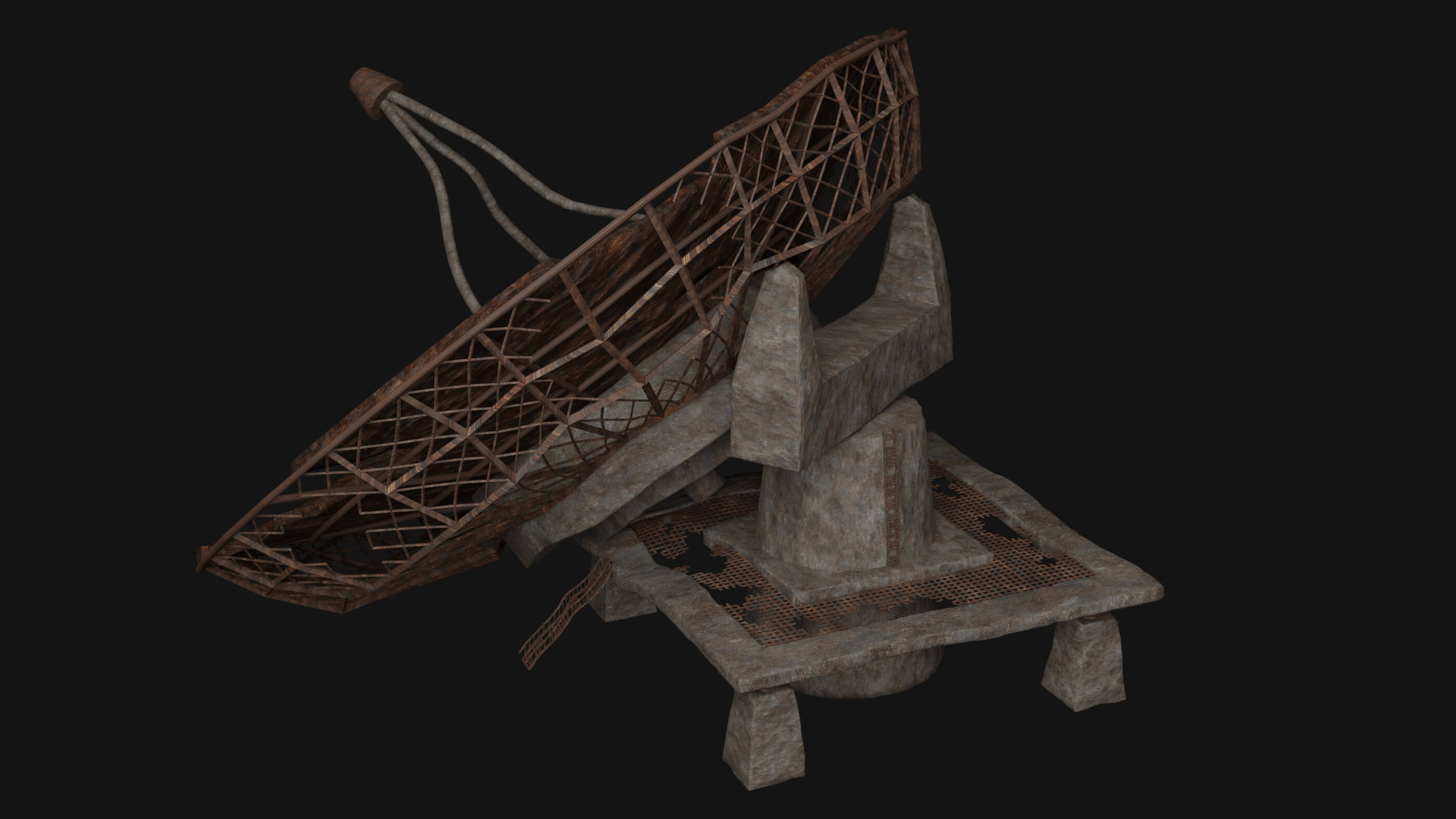 Post Apo Destroyed Satellite Antenna Collection - 3D Model by Enterables