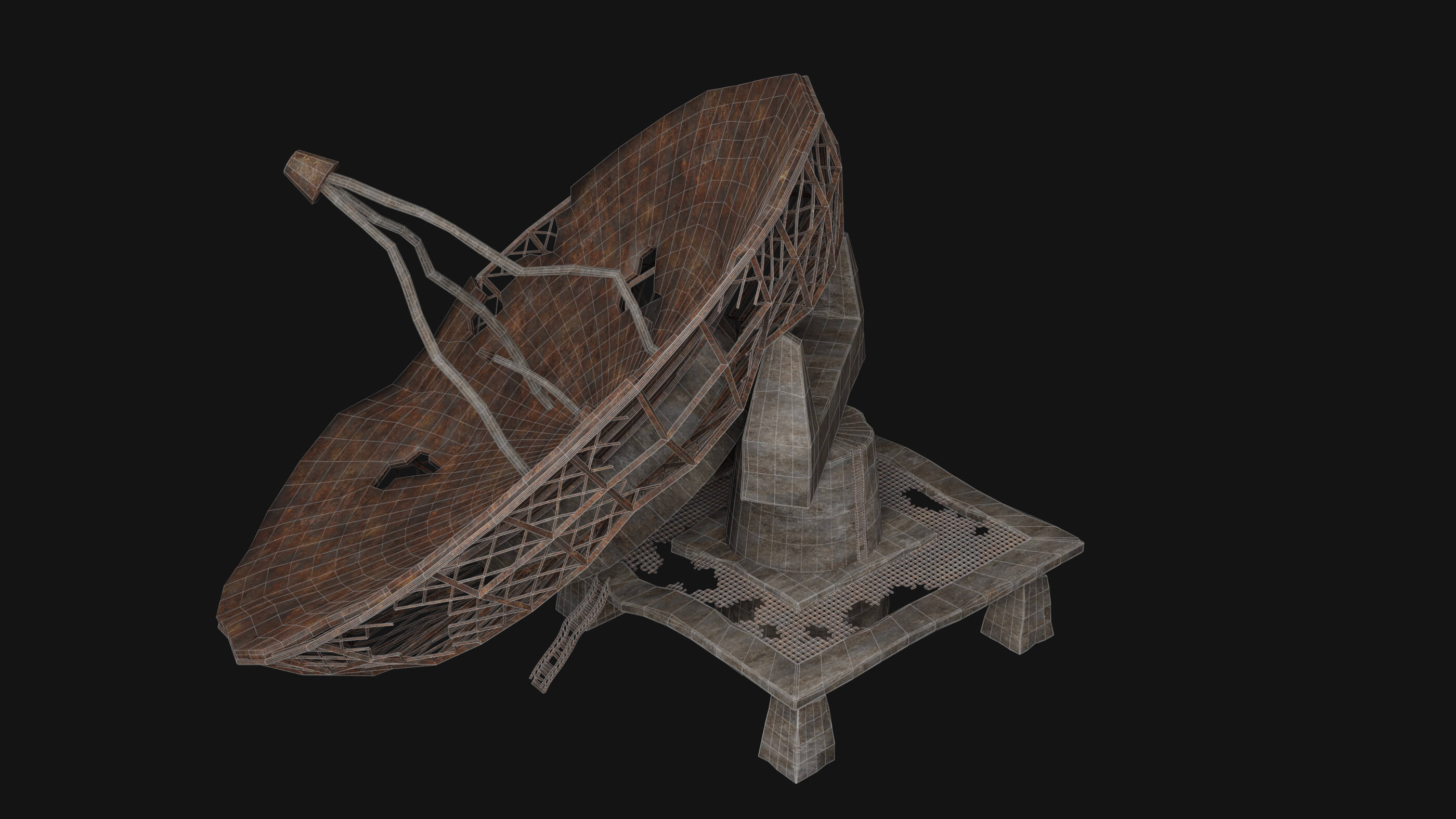Post Apo Destroyed Satellite Antenna Collection - 3D Model by Enterables