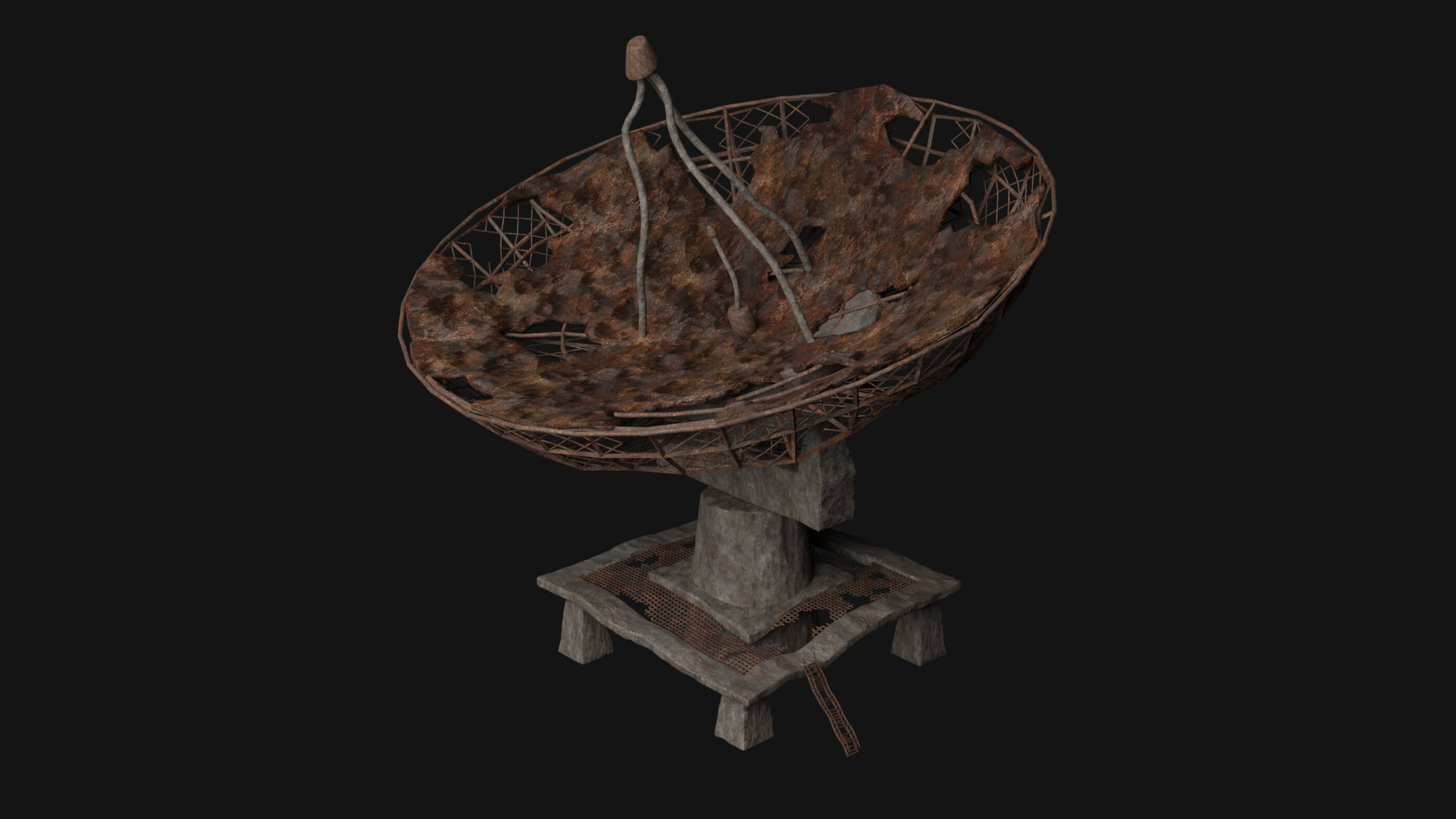 Post Apo Destroyed Satellite Antenna Collection - 3D Model by Enterables