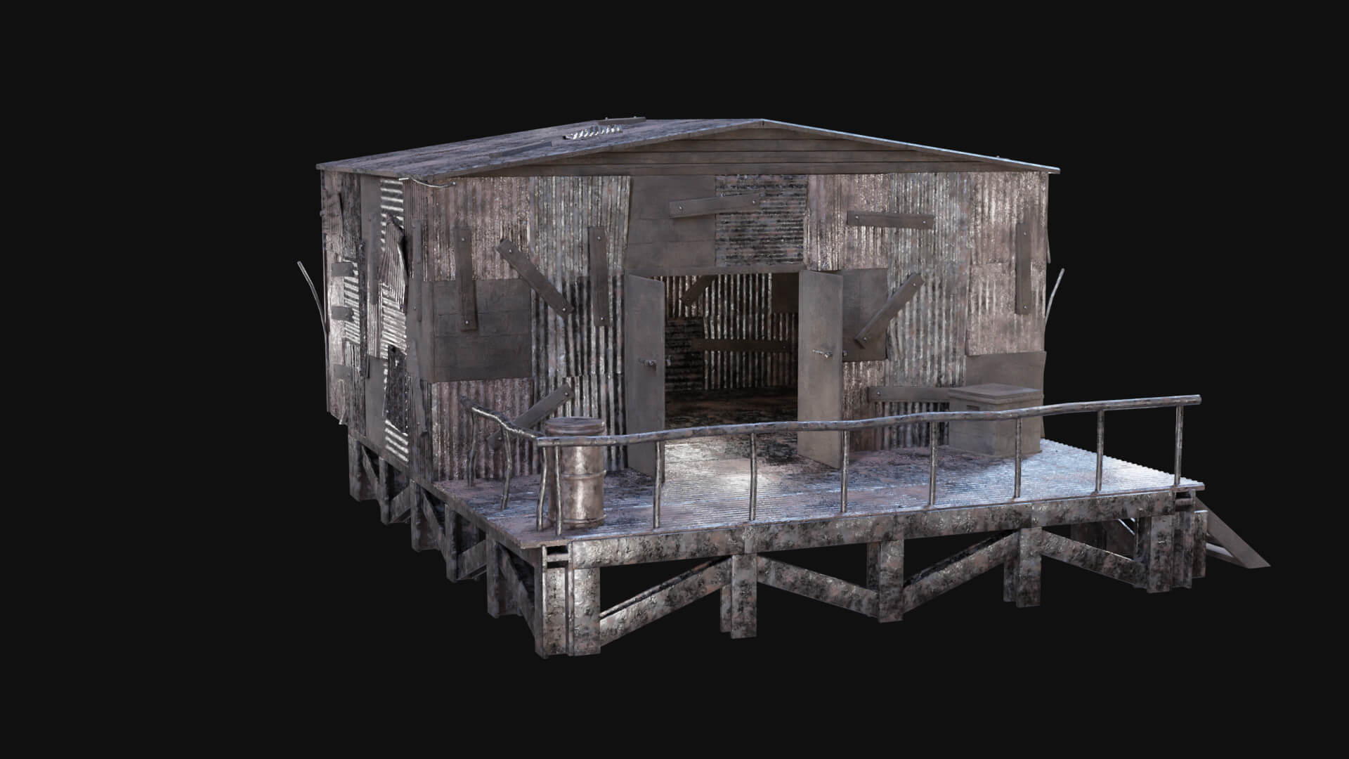 Post Apo Improvised House Shelter Collection - 3D Model by Enterables