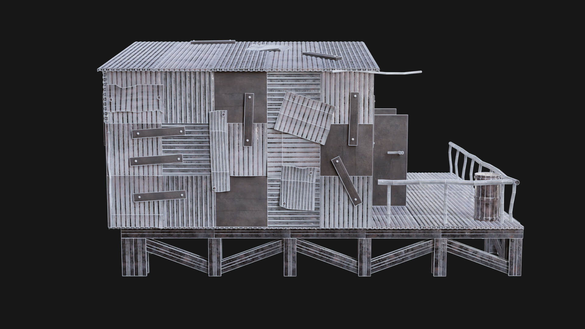 Post Apo Improvised House Shelter Collection - 3D Model by Enterables