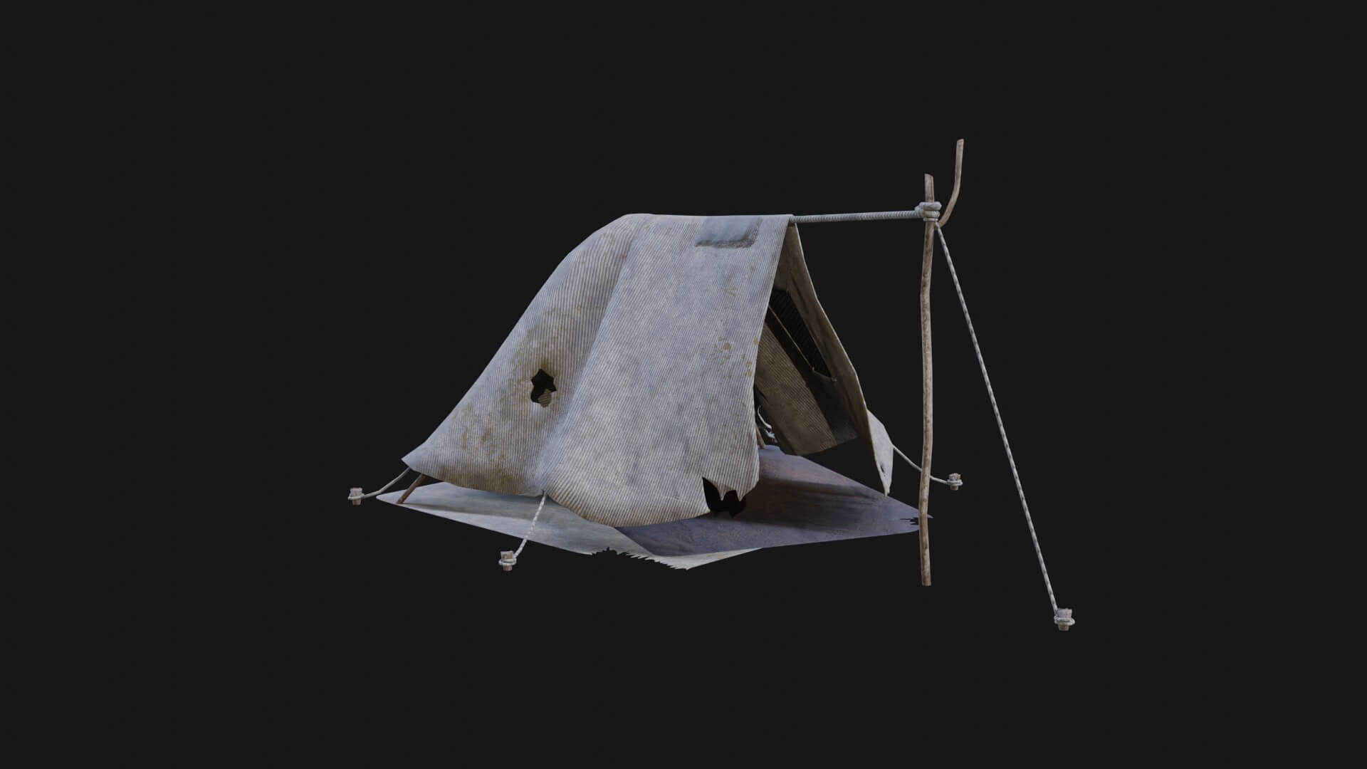 Post Apo Improvised Tent Shelter Collection - 3D Model by Enterables
