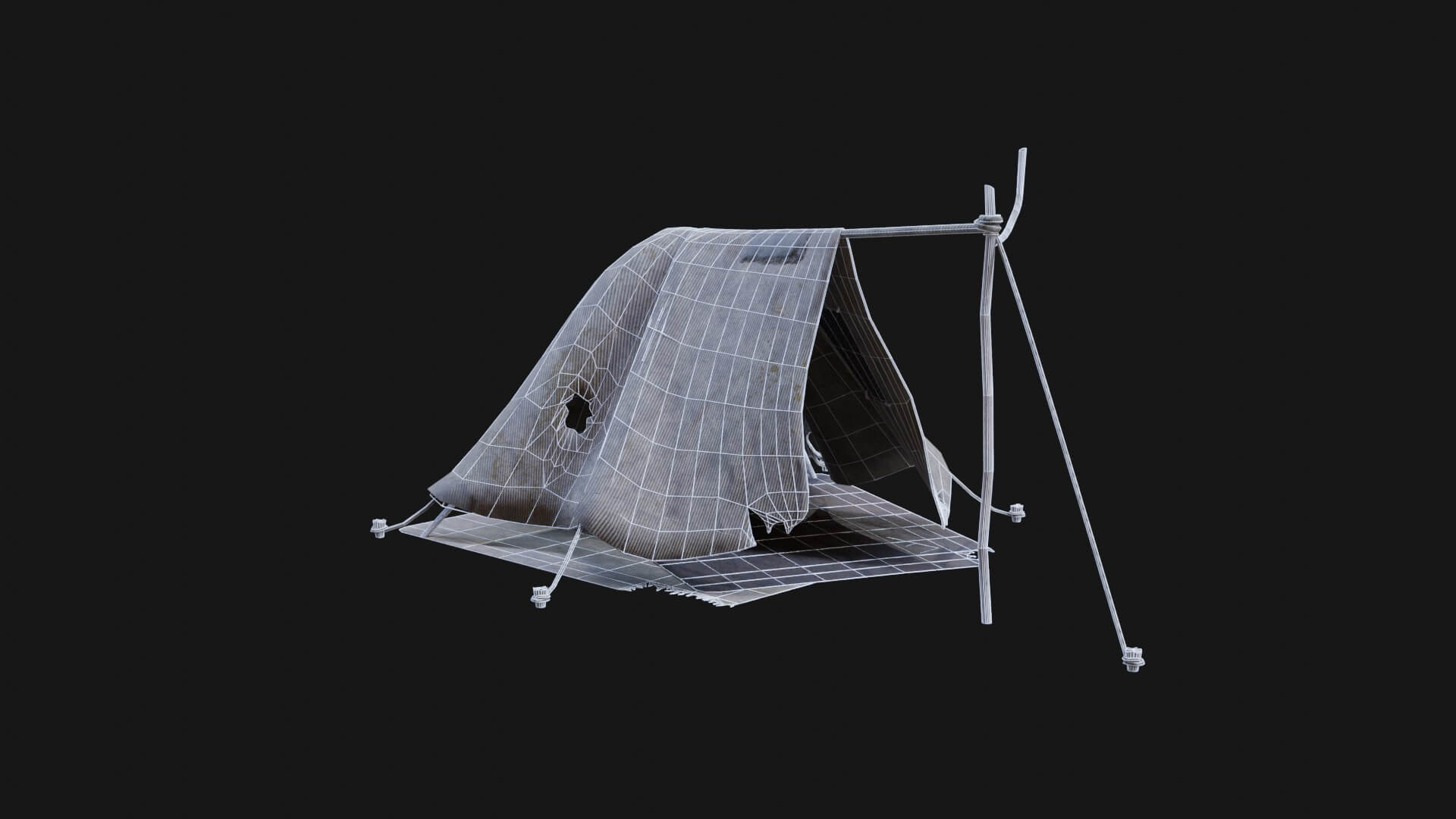 Post Apo Improvised Tent Shelter Collection - 3D Model by Enterables