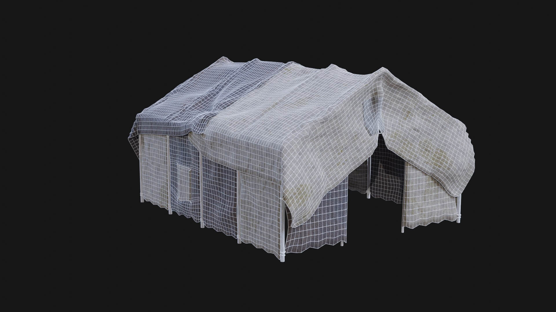 Post Apo Improvised Tent Shelter Collection - 3D Model by Enterables