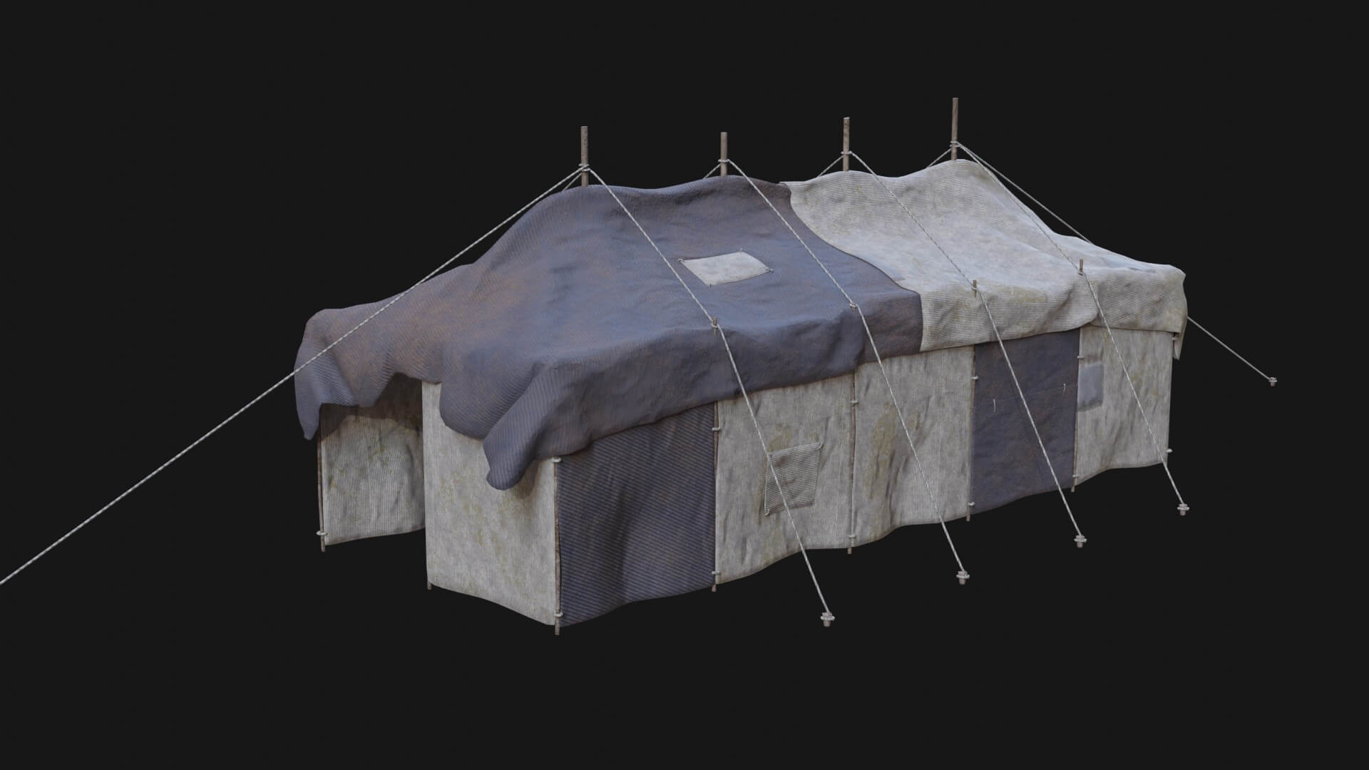 Post Apo Improvised Tent Shelter Collection - 3D Model by Enterables