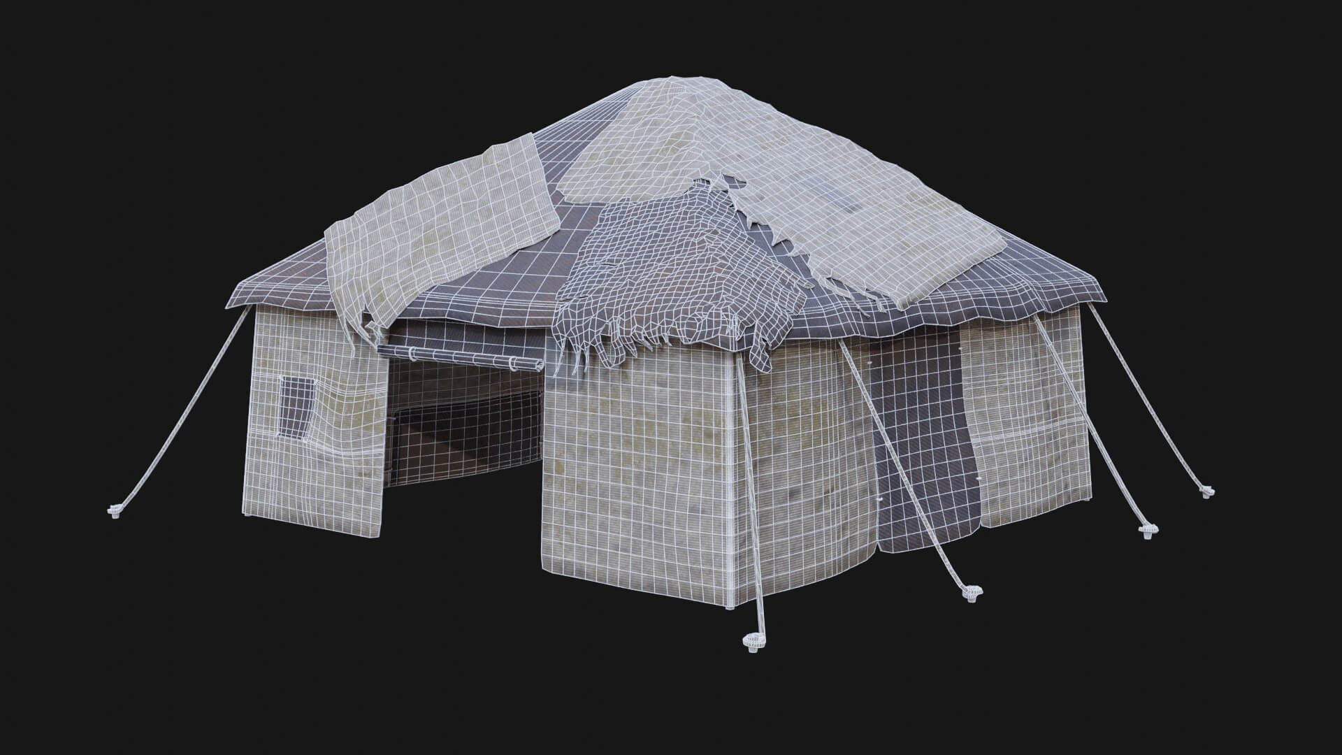 Post Apo Improvised Tent Shelter Collection - 3D Model by Enterables