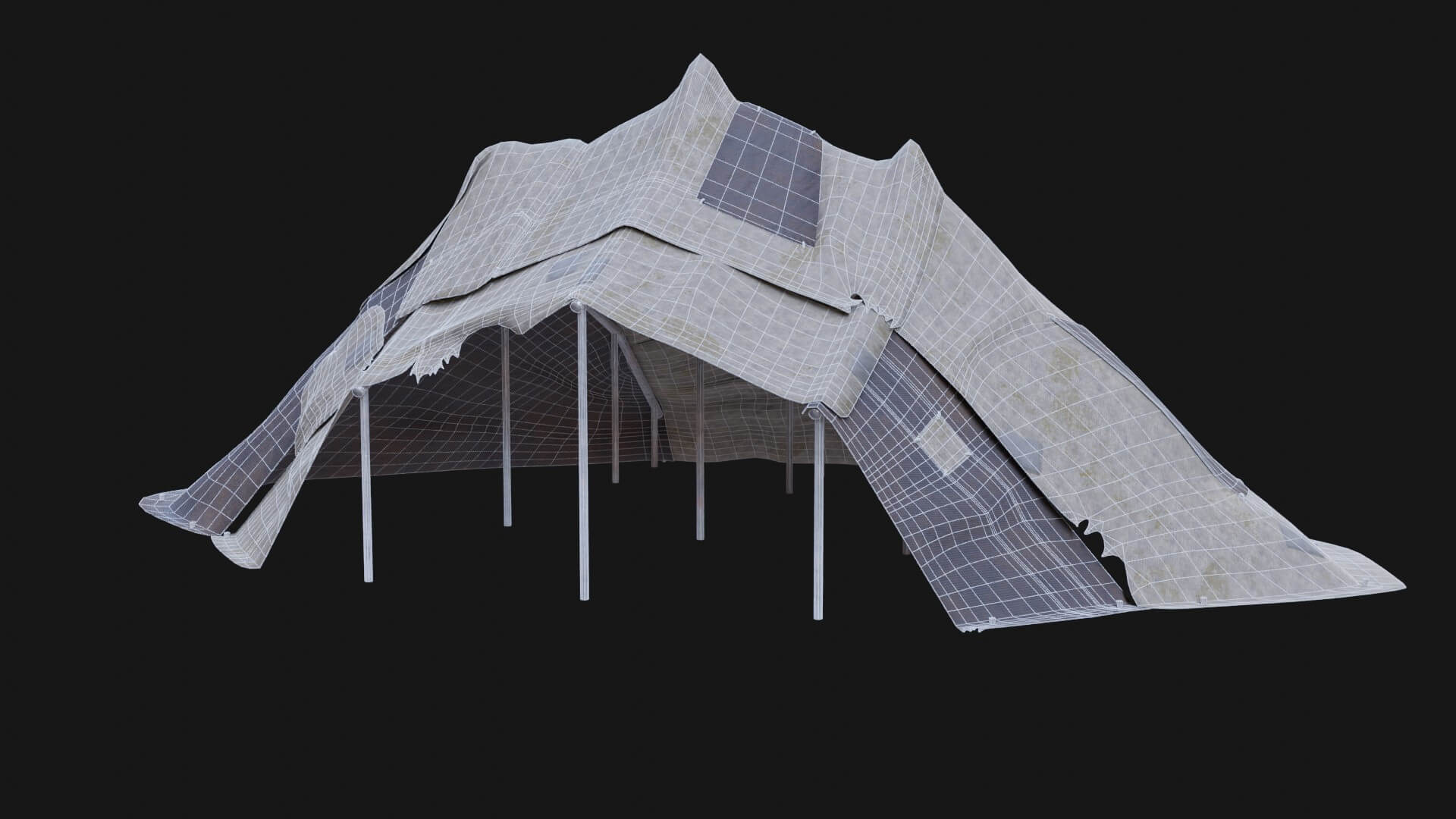 Post Apo Improvised Tent Shelter Collection - 3D Model by Enterables