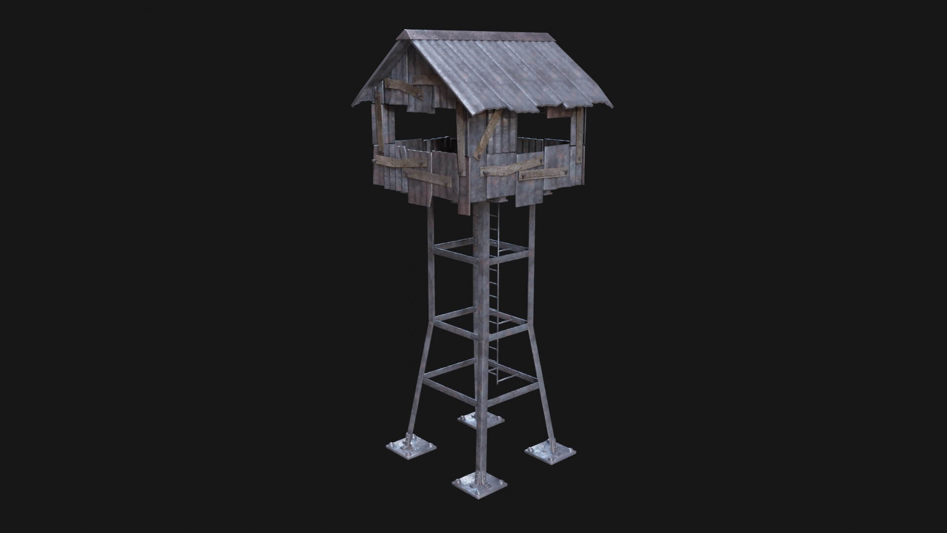 Post Apo Improvised Watchtower Shelter Collection - 3D Model by Enterables