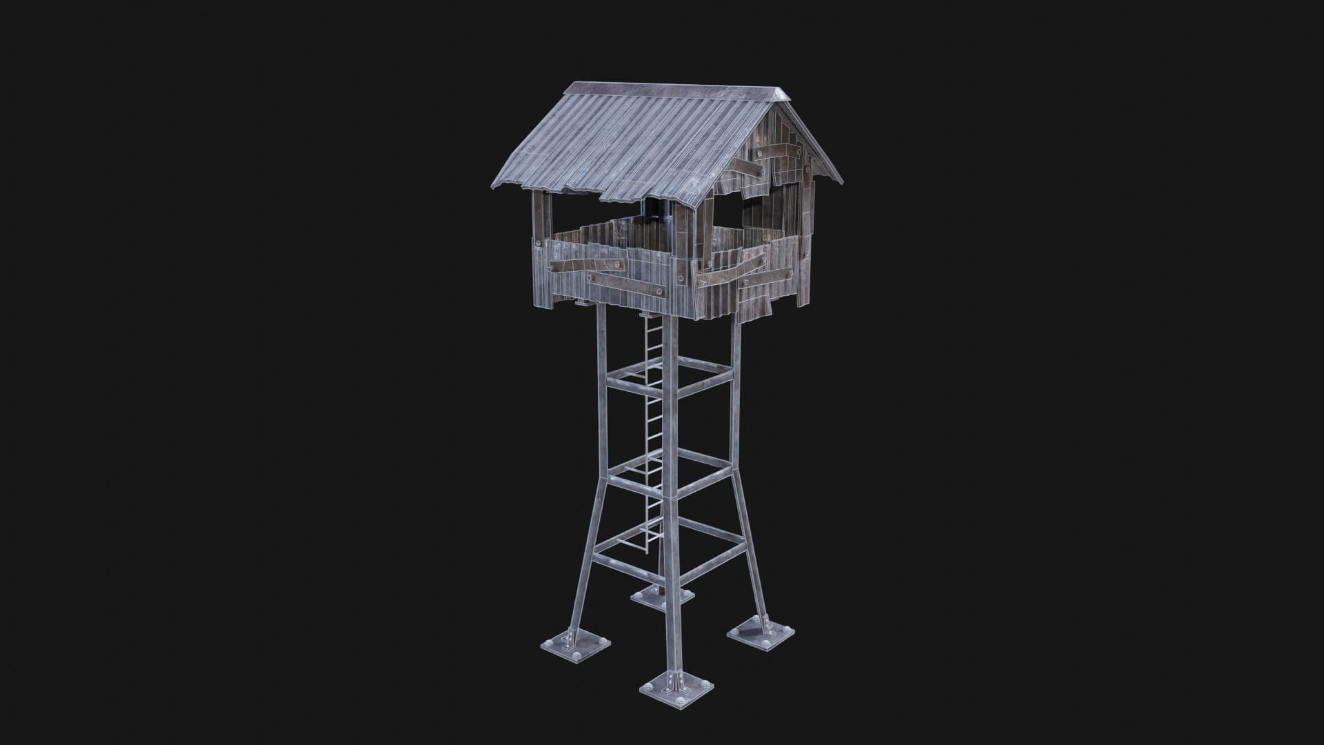 Post Apo Improvised Watchtower Shelter Collection - 3D Model by Enterables