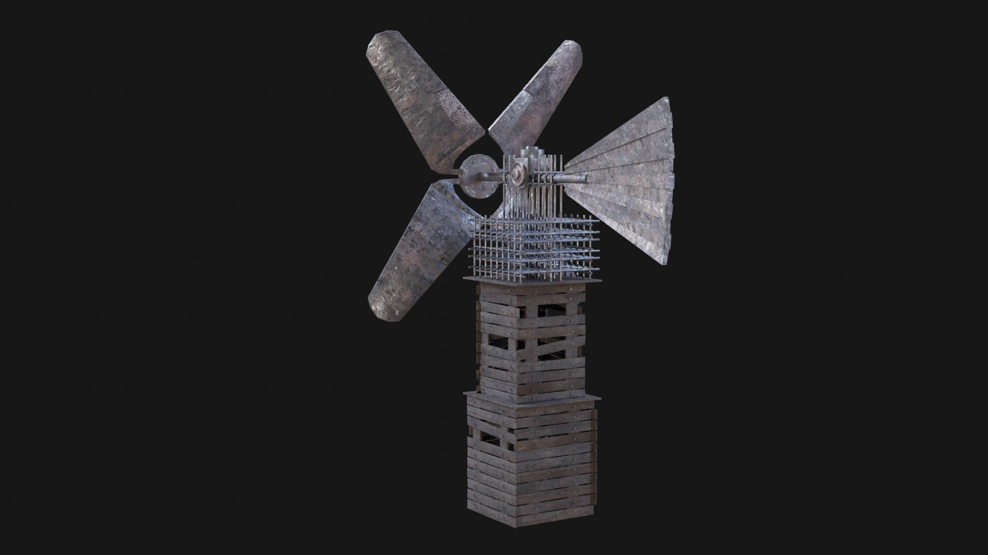 Post Apo Improvised Windmill Turbine Collection - 3D Model by Enterables