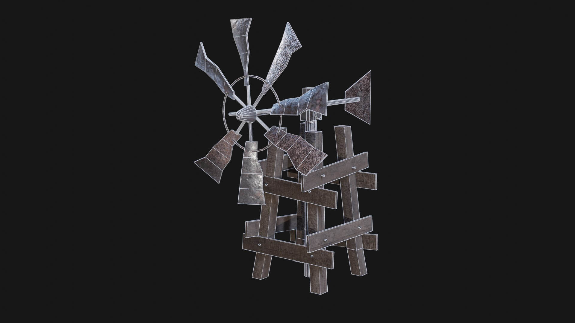 Post Apo Improvised Windmill Turbine Collection - 3D Model by Enterables