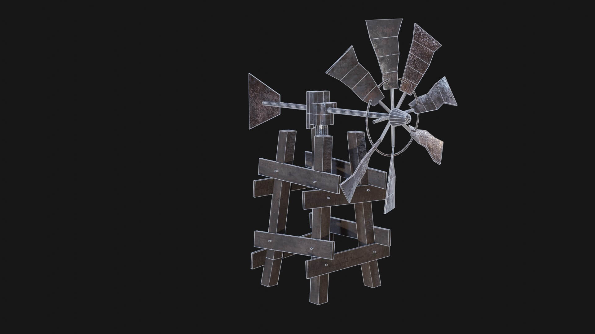 Post Apo Improvised Windmill Turbine Collection - 3D Model by Enterables