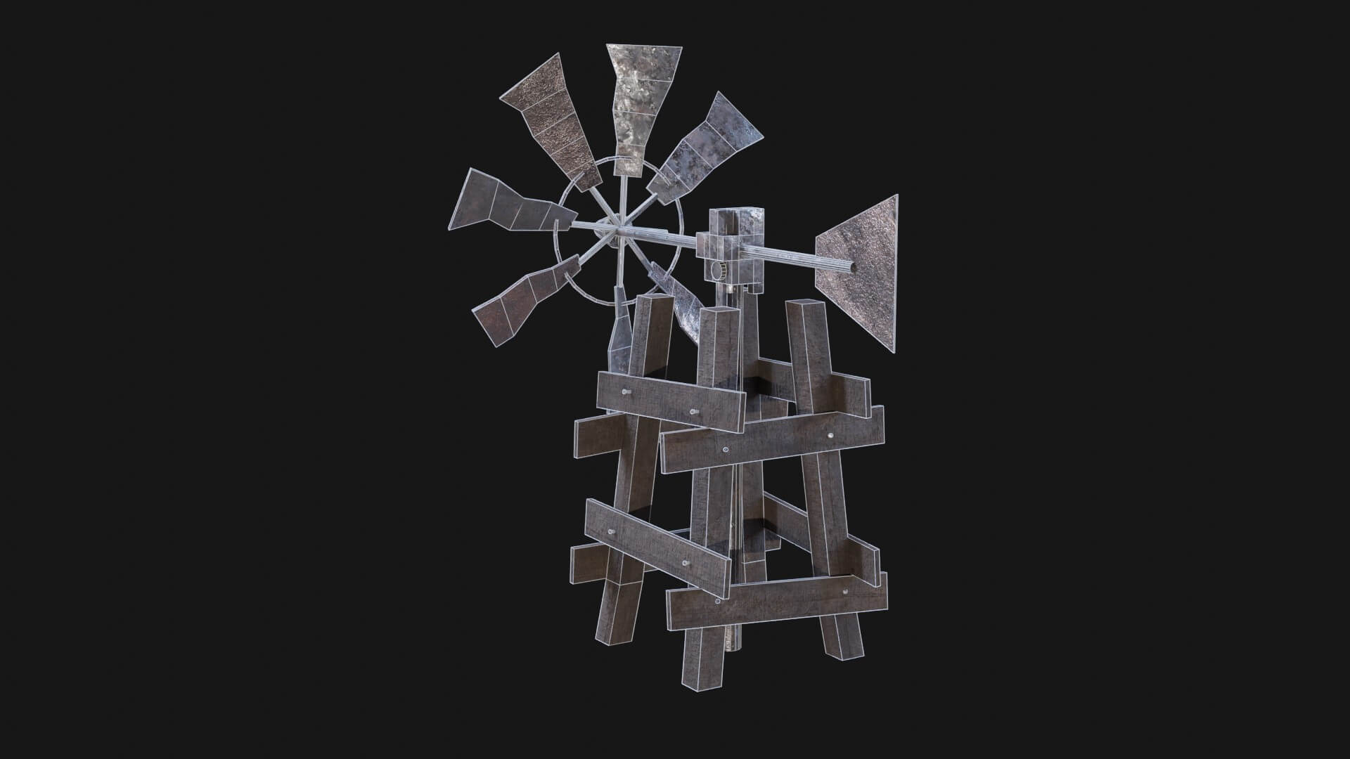Post Apo Improvised Windmill Turbine Collection - 3D Model by Enterables