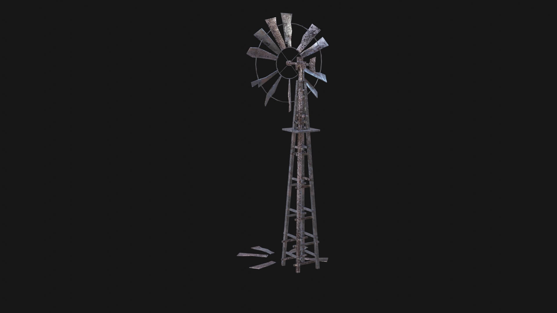 Post Apo Improvised Windmill Turbine Collection - 3D Model by Enterables