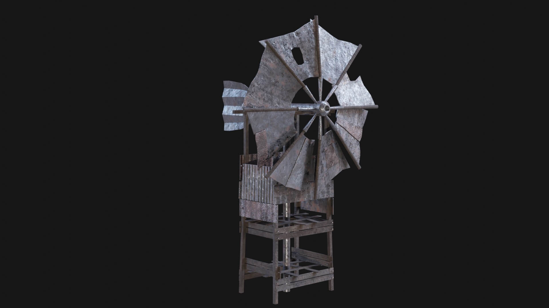 Post Apo Improvised Windmill Turbine Collection - 3D Model by Enterables