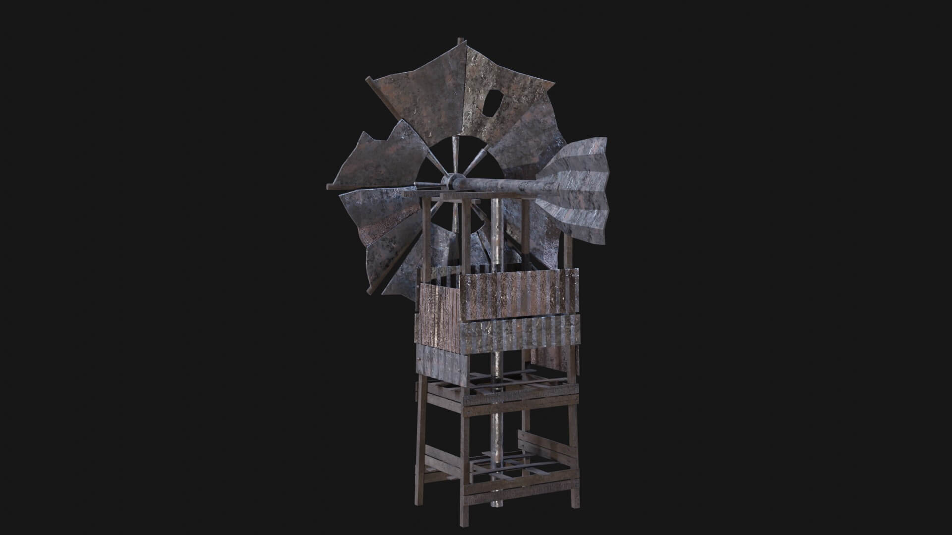 Post Apo Improvised Windmill Turbine Collection - 3D Model by Enterables