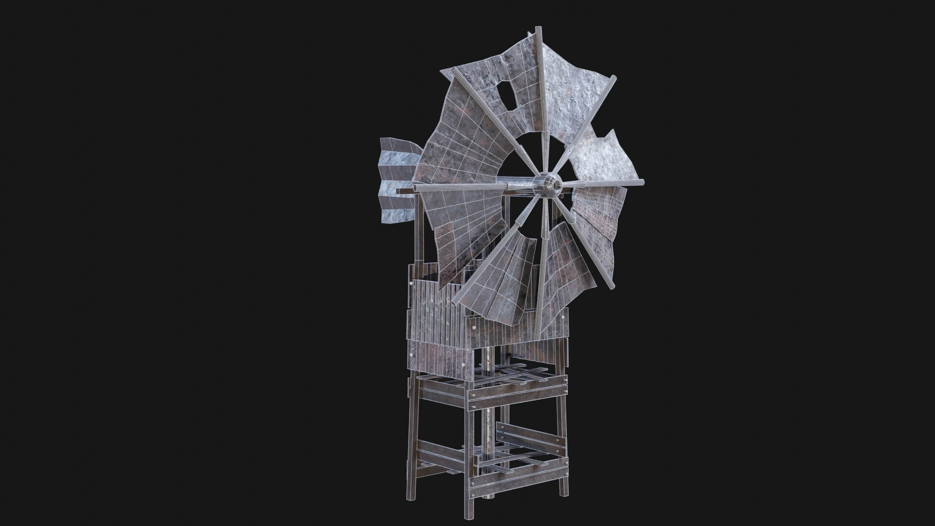 Post Apo Improvised Windmill Turbine Collection - 3D Model by Enterables