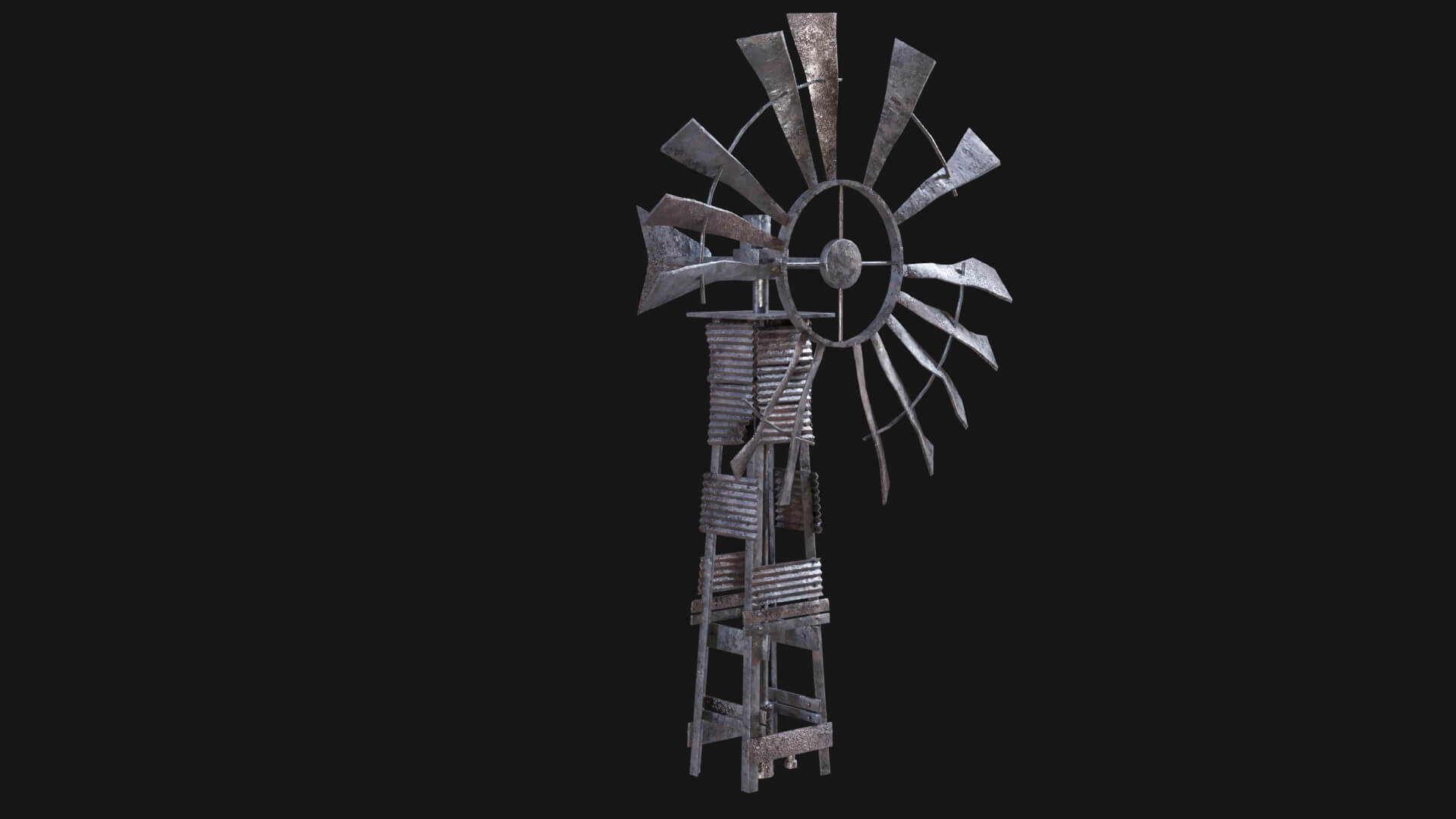Post Apo Improvised Windmill Turbine Collection - 3D Model by Enterables