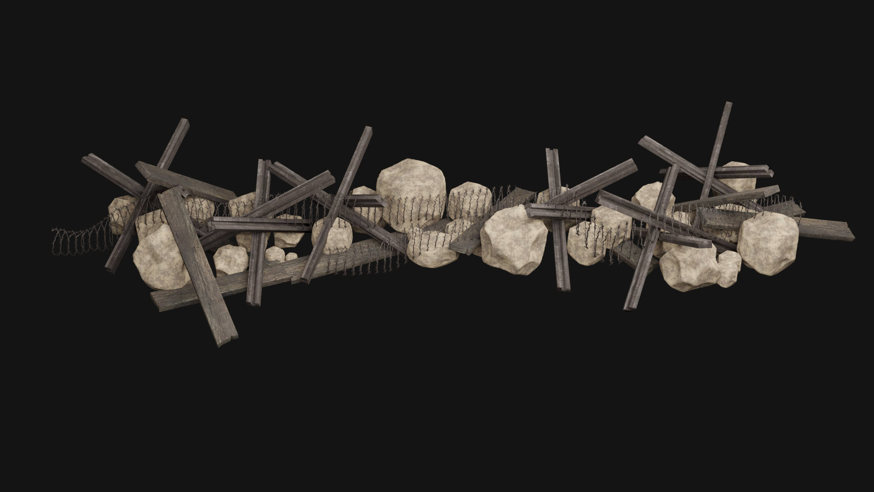 Post Apo Palisade Fence Improvised Barricade Collection - 3D Model by ...