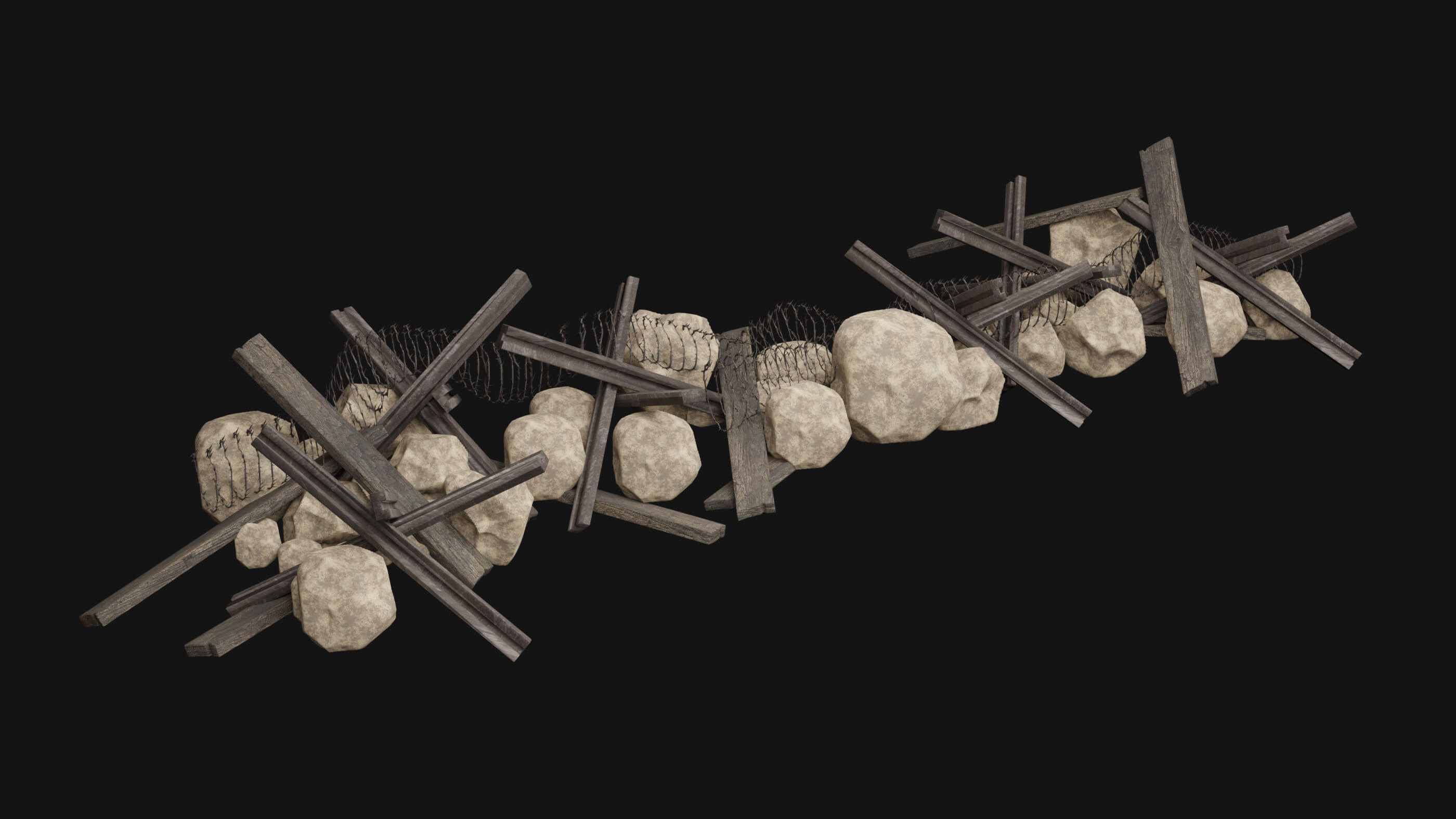 Post Apo Palisade Fence Improvised Barricade Collection - 3D Model by ...