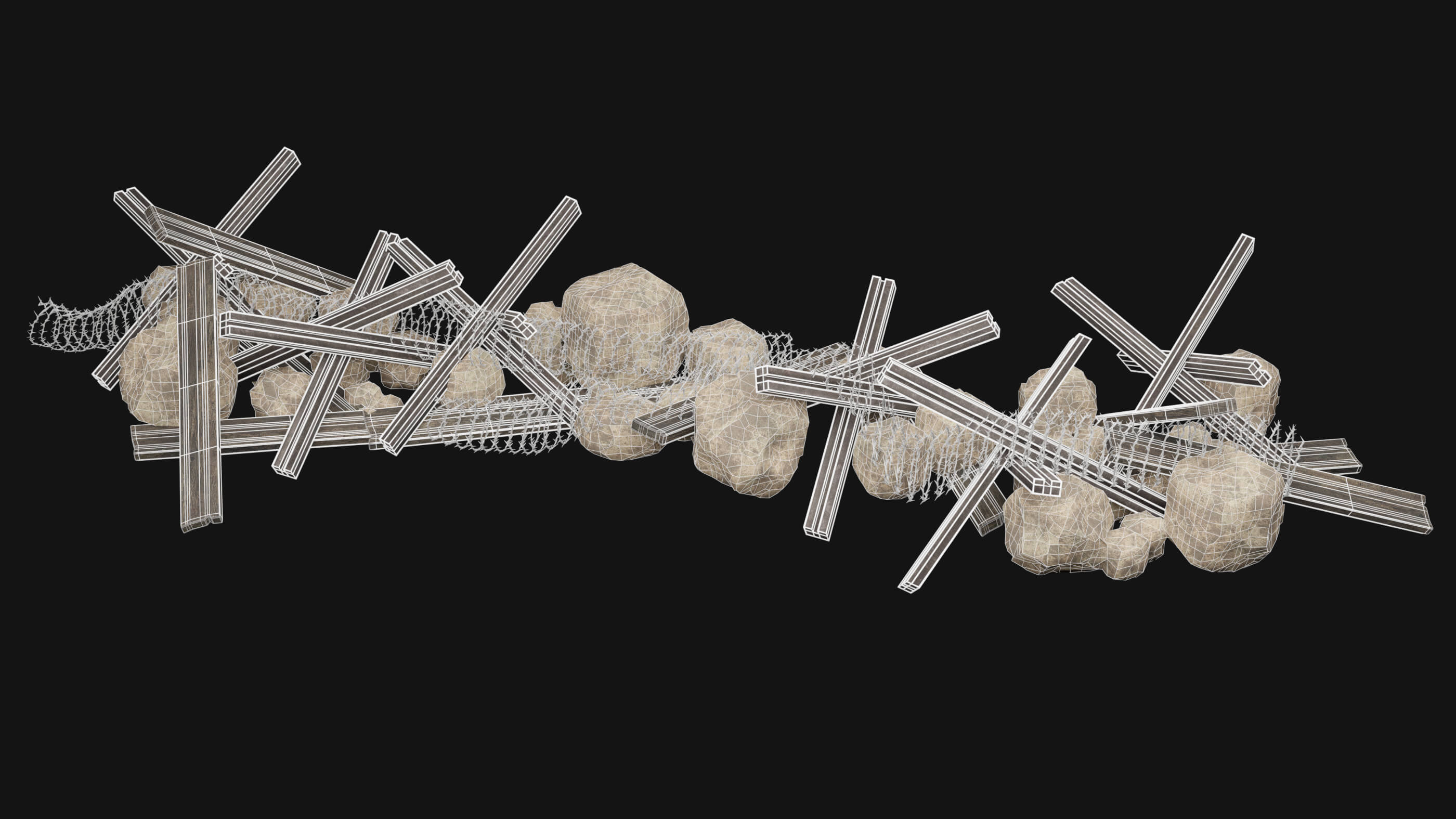 Post Apo Palisade Fence Improvised Barricade Collection - 3D Model by ...