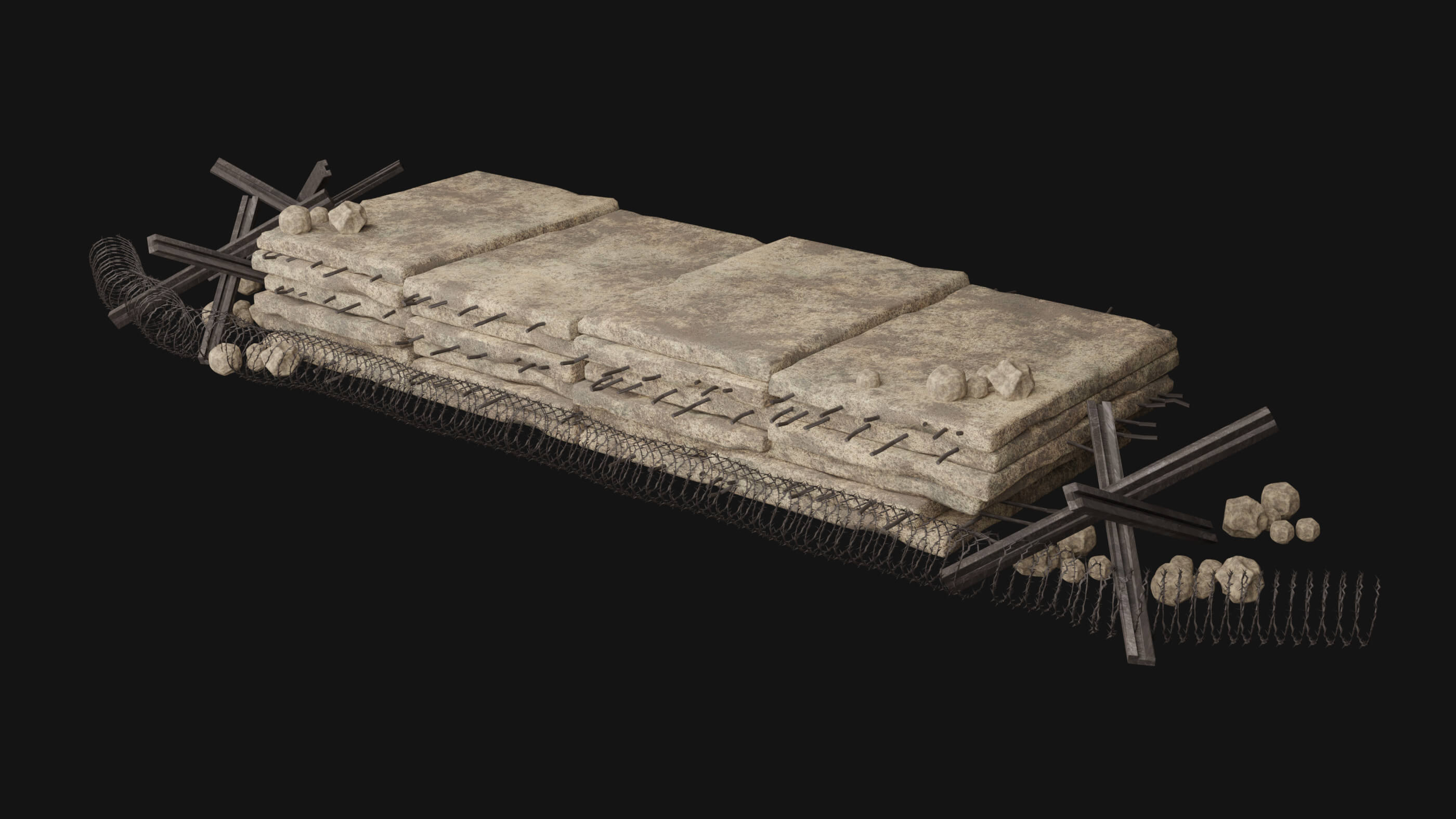 Post Apo Palisade Fence Improvised Barricade Collection - 3D Model by ...